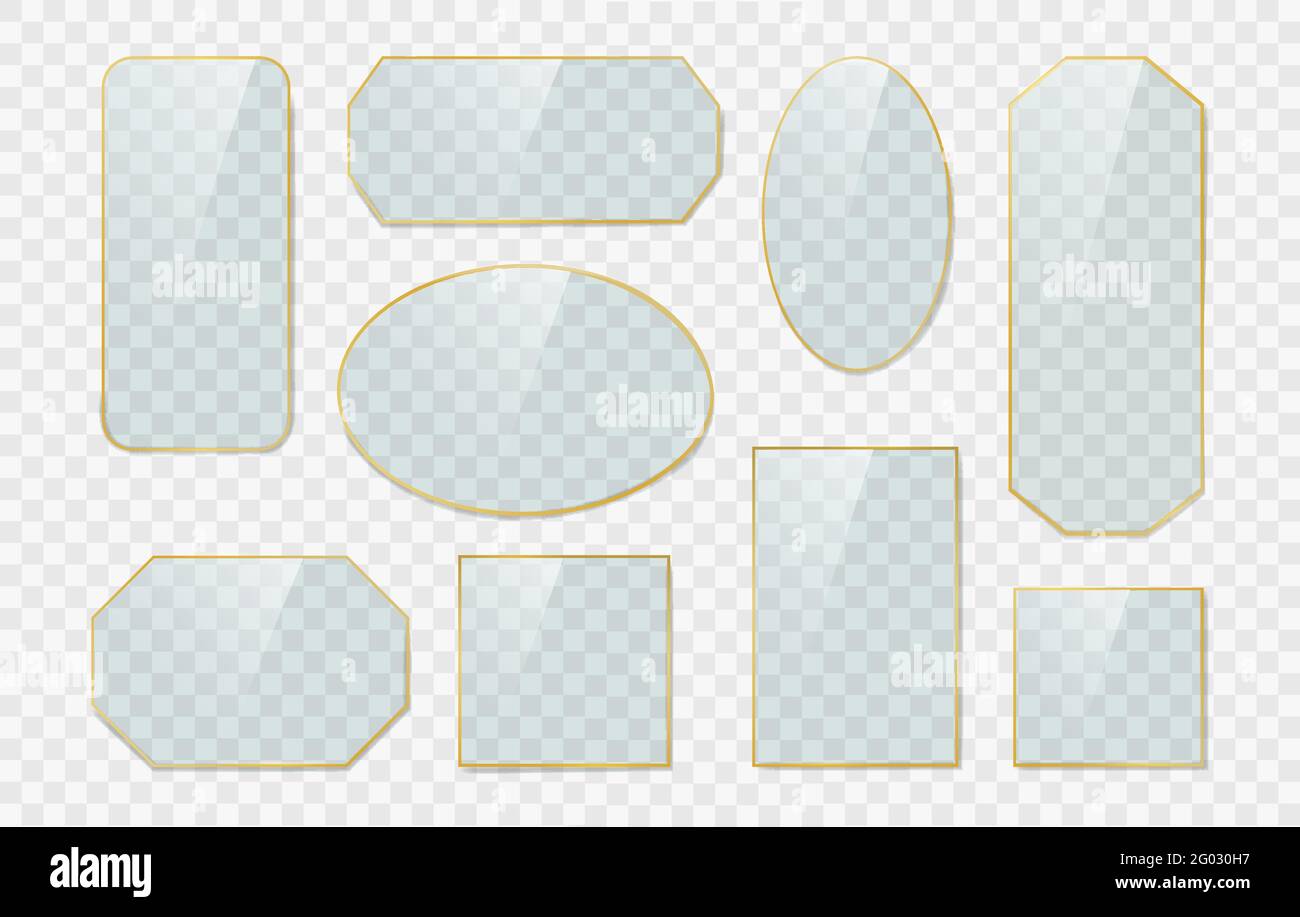 Glass reflection gold frames Stock Vector Image & Art - Alamy