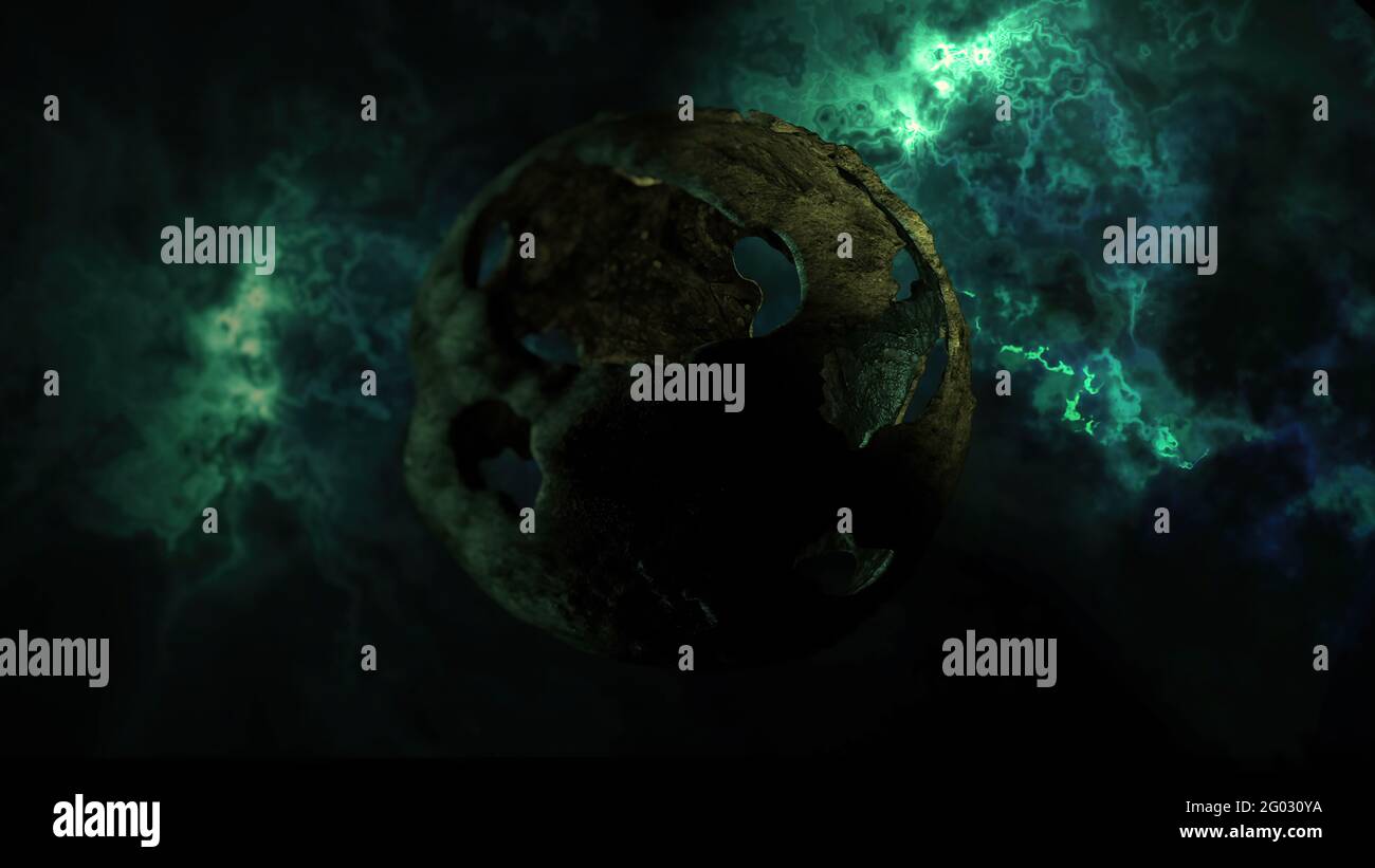 3d illustration - Nebula And Planet In Deep Space Stock Photo - Alamy