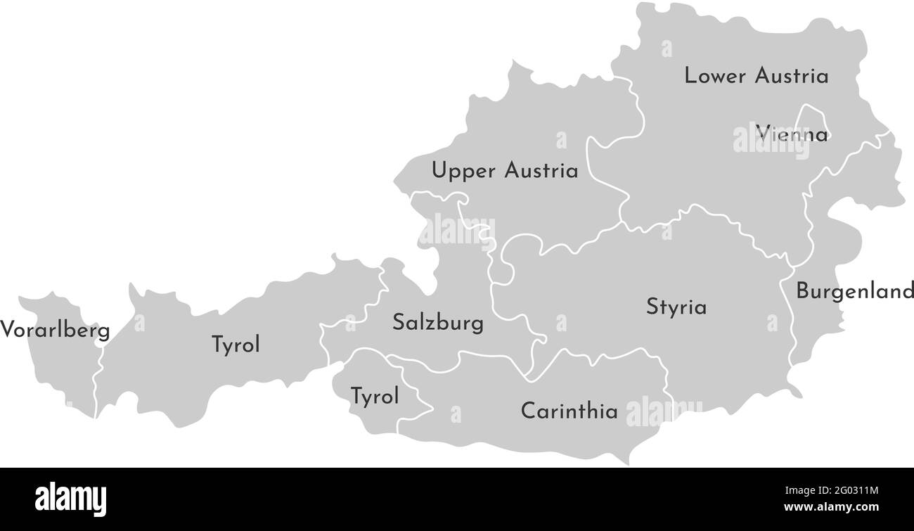 Vector isolated illustration of simplified administrative map of ...