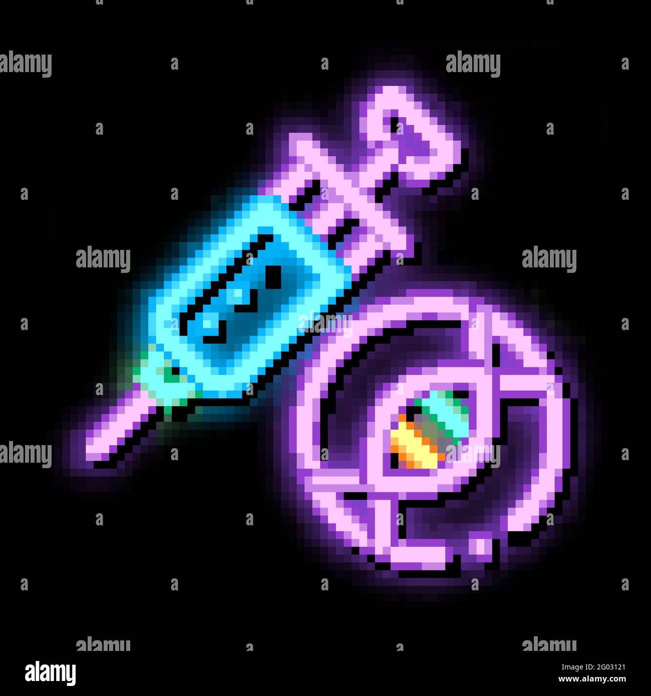Syringe Injection Vaccine Biomaterial neon glow icon illustration Stock ...