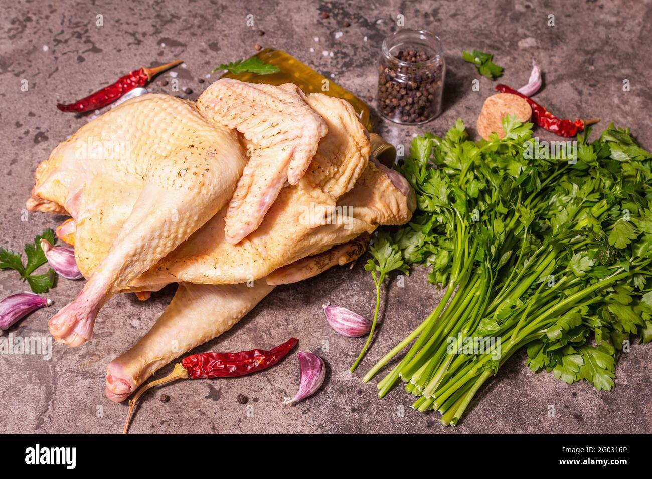 Raw whole chicken carcass for healthy food lifestyle. Free-range farm ...