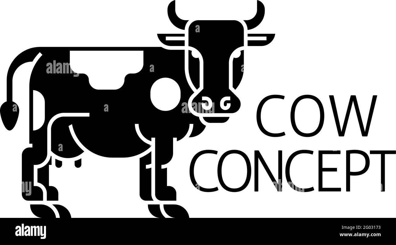 Cow Sign Label Icon Concept Stock Vector Image & Art - Alamy