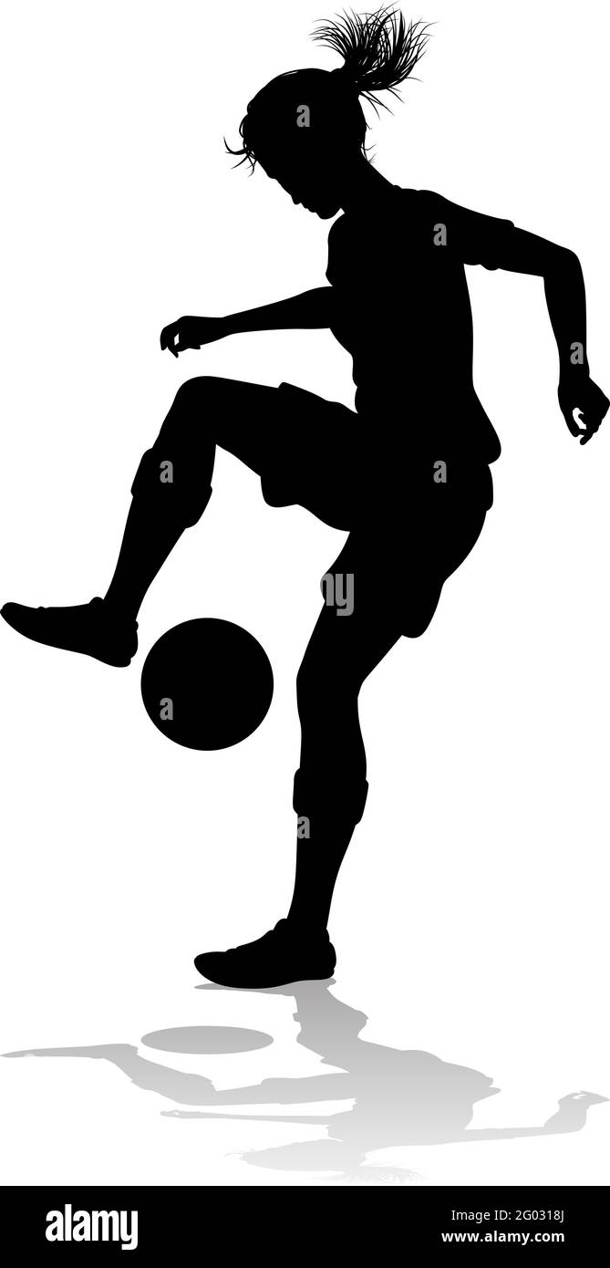 Female Soccer Football Player Woman Silhouette Stock Vector Image & Art ...
