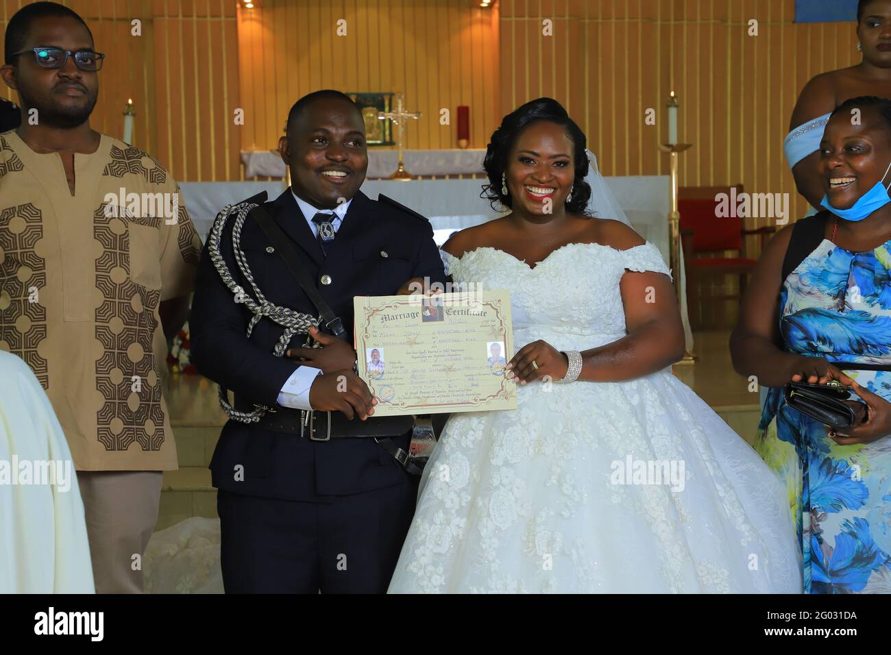 KAMPALA UGANDA May 31 2021 The Bride And The Groom On Their kampala-uganda-may-31-2021-the-bride-and-the-groom-on-their