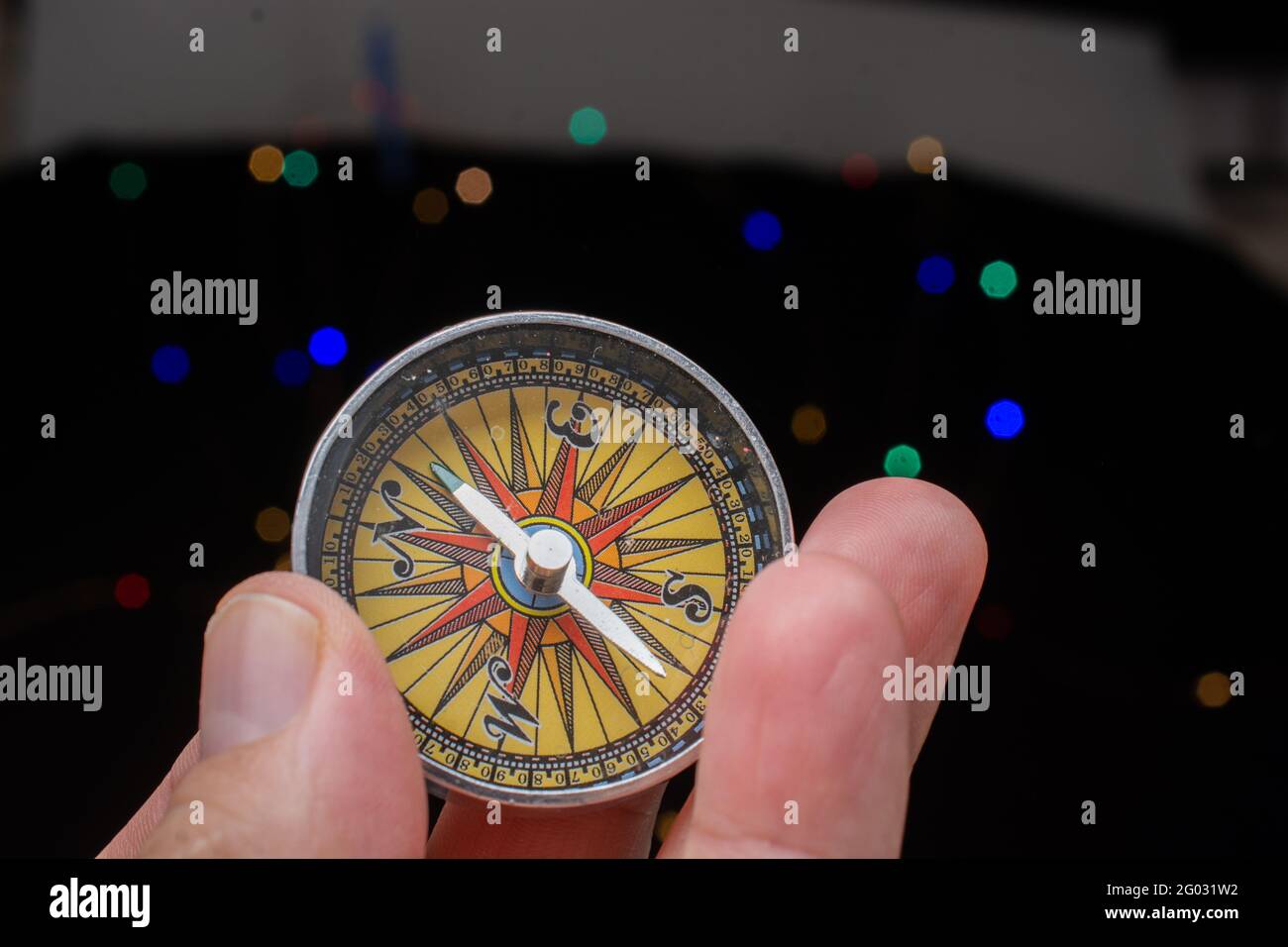 Magnetic compass tool as a concept of traveling Stock Photo - Alamy