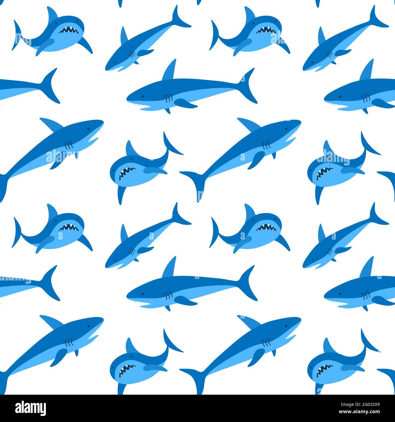 Shark seamless pattern. Fabric and textile design. Vector illustration ...