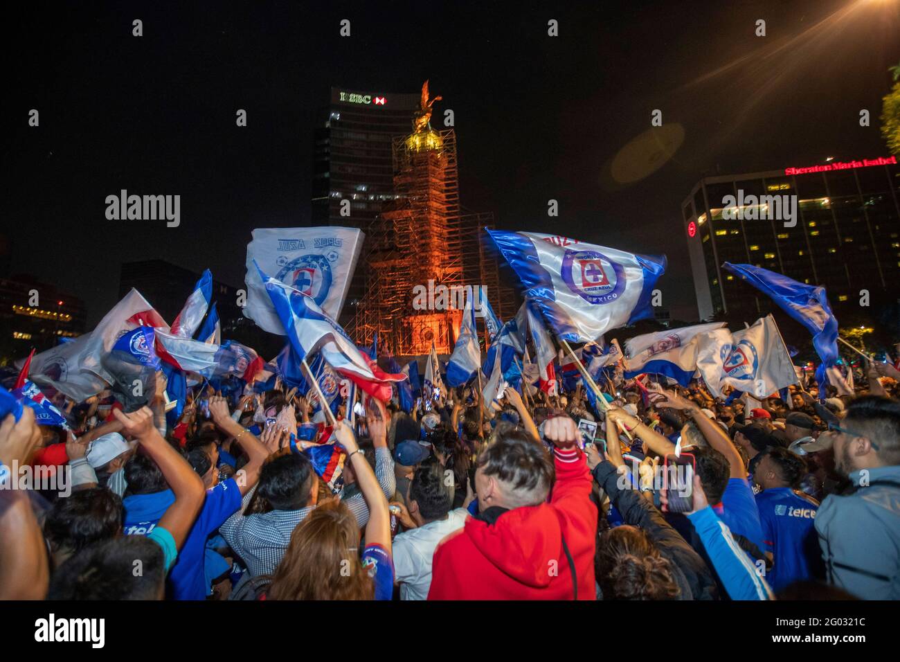 Cruz Azul fans attend at the Angel of Independence, to celebrate the ...