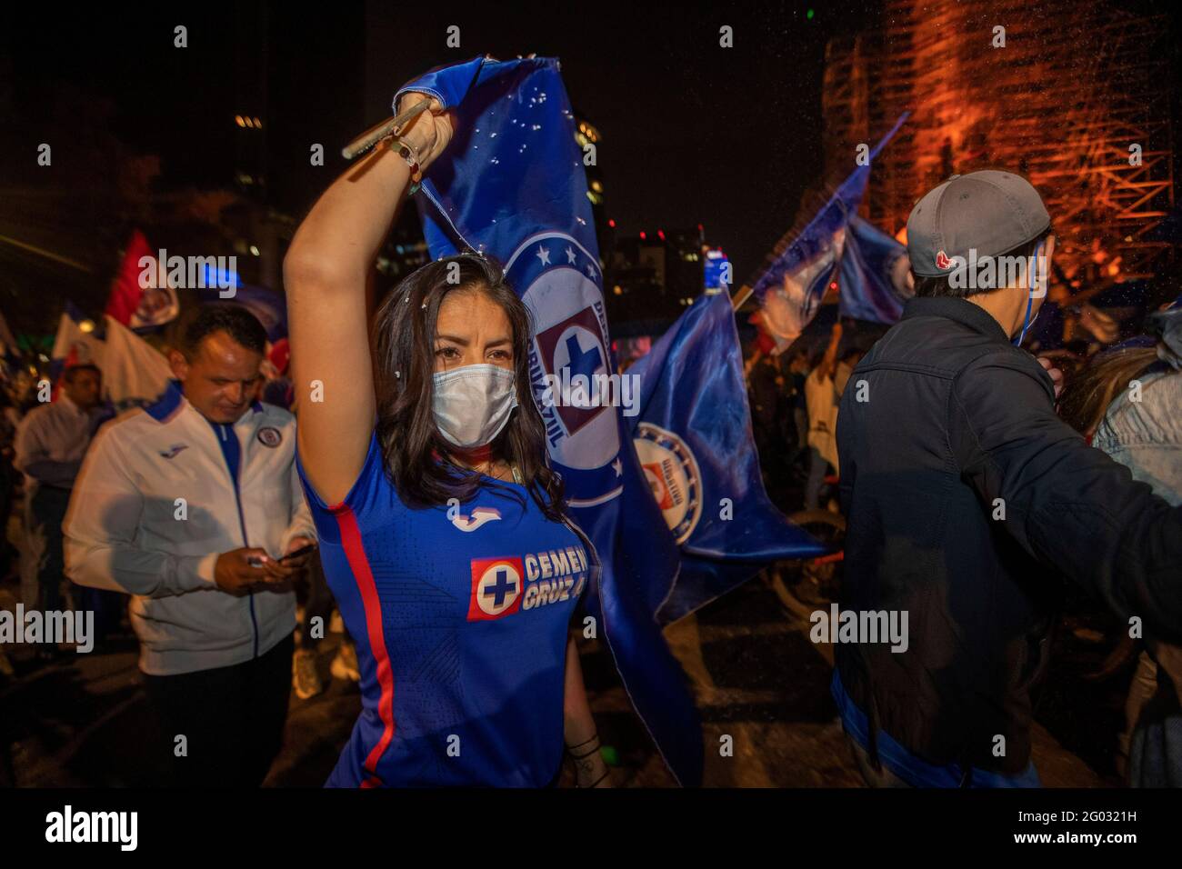Cruz Azul fans attend at the Angel of Independence, to celebrate the ...