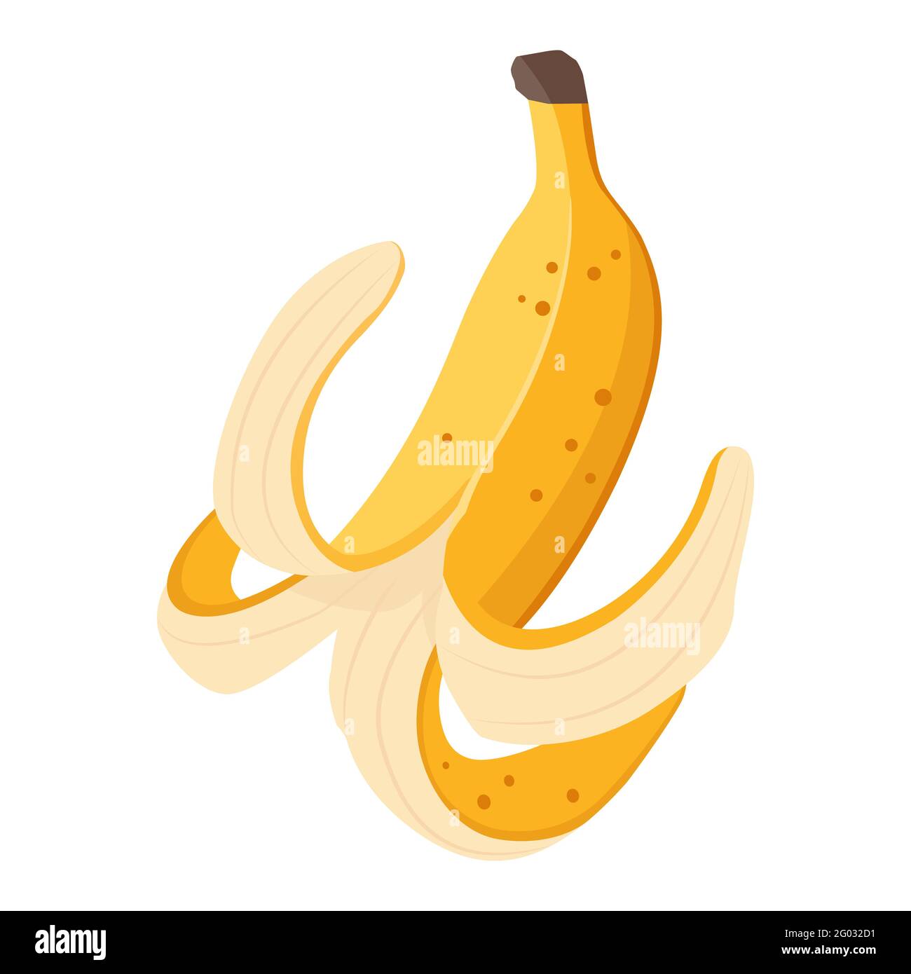 Cartoon vector illustration isolated object food fruit banana skin ...