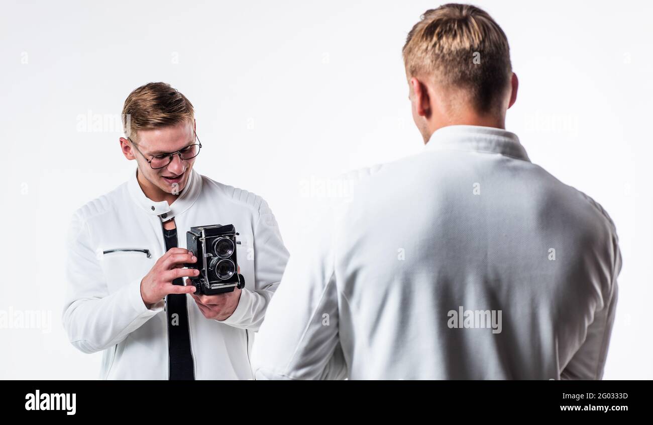 young confident brothers. confident model photographer. twins brother ...