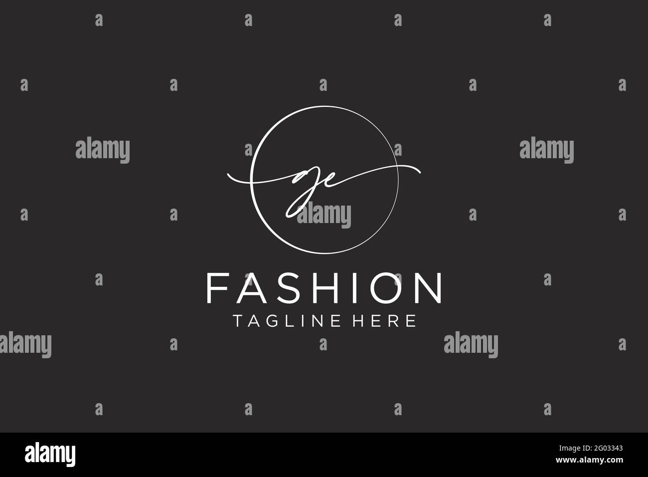 GE Feminine logo beauty monogram and elegant logo design, handwriting ...