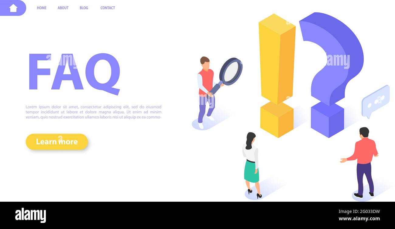 Questions and answers concept. Men and women are looking for answers to ...