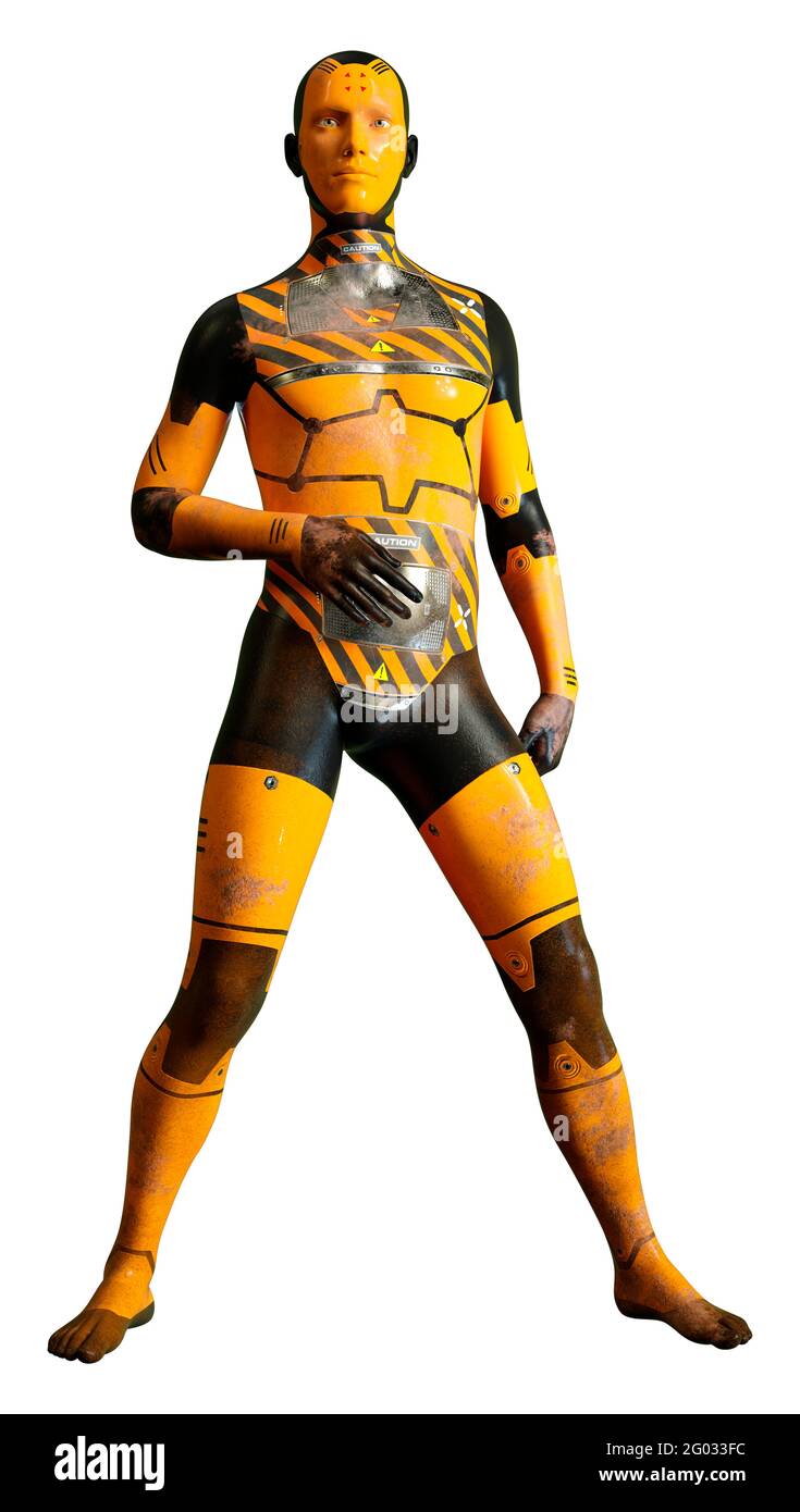 3D rendering of a male robot isolated on white background Stock Photo ...
