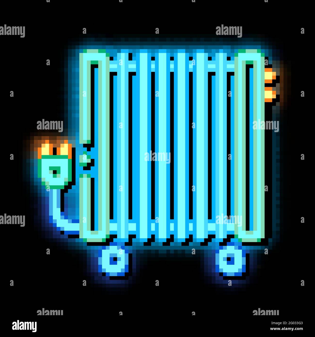 Portable Oil Radiator Heating System neon glow icon illustration Stock ...