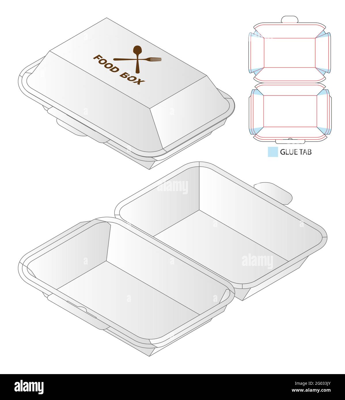 Box packaging die cut template design. 3d mock-up Stock Vector Image ...