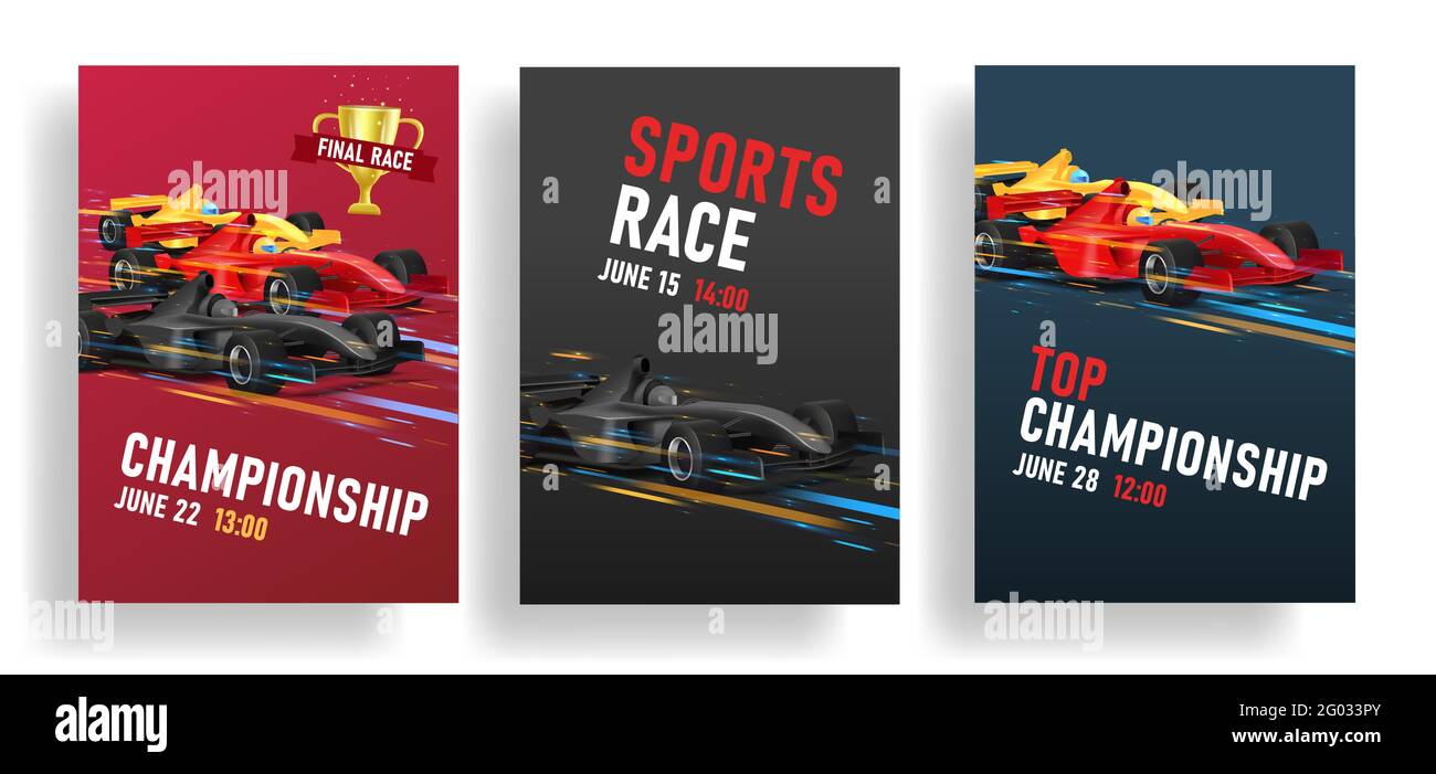 Flyer for racing tournament with sport car illustration, speed bolid ...