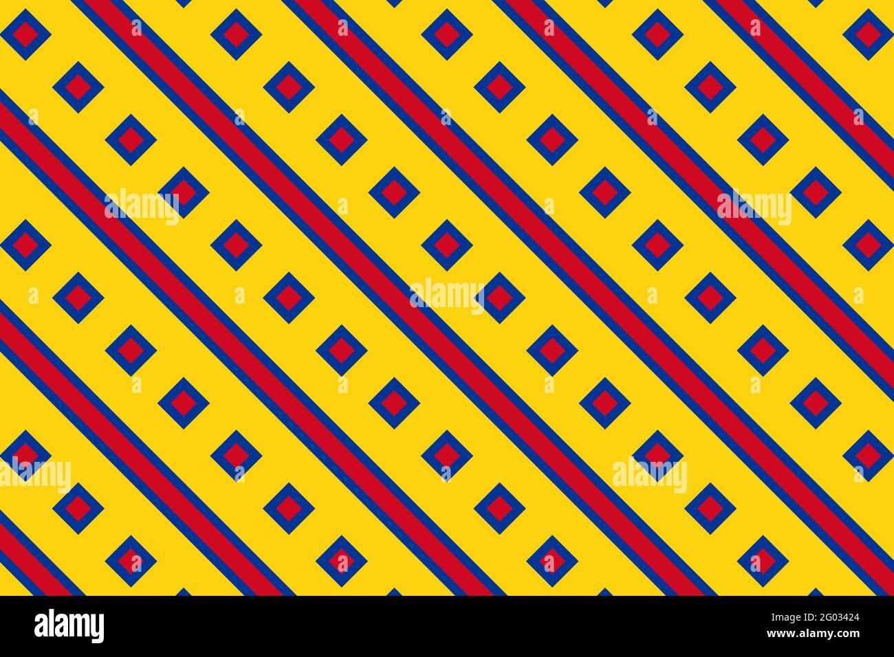 Simple geometric pattern in the colors of the national flag of Colombia ...