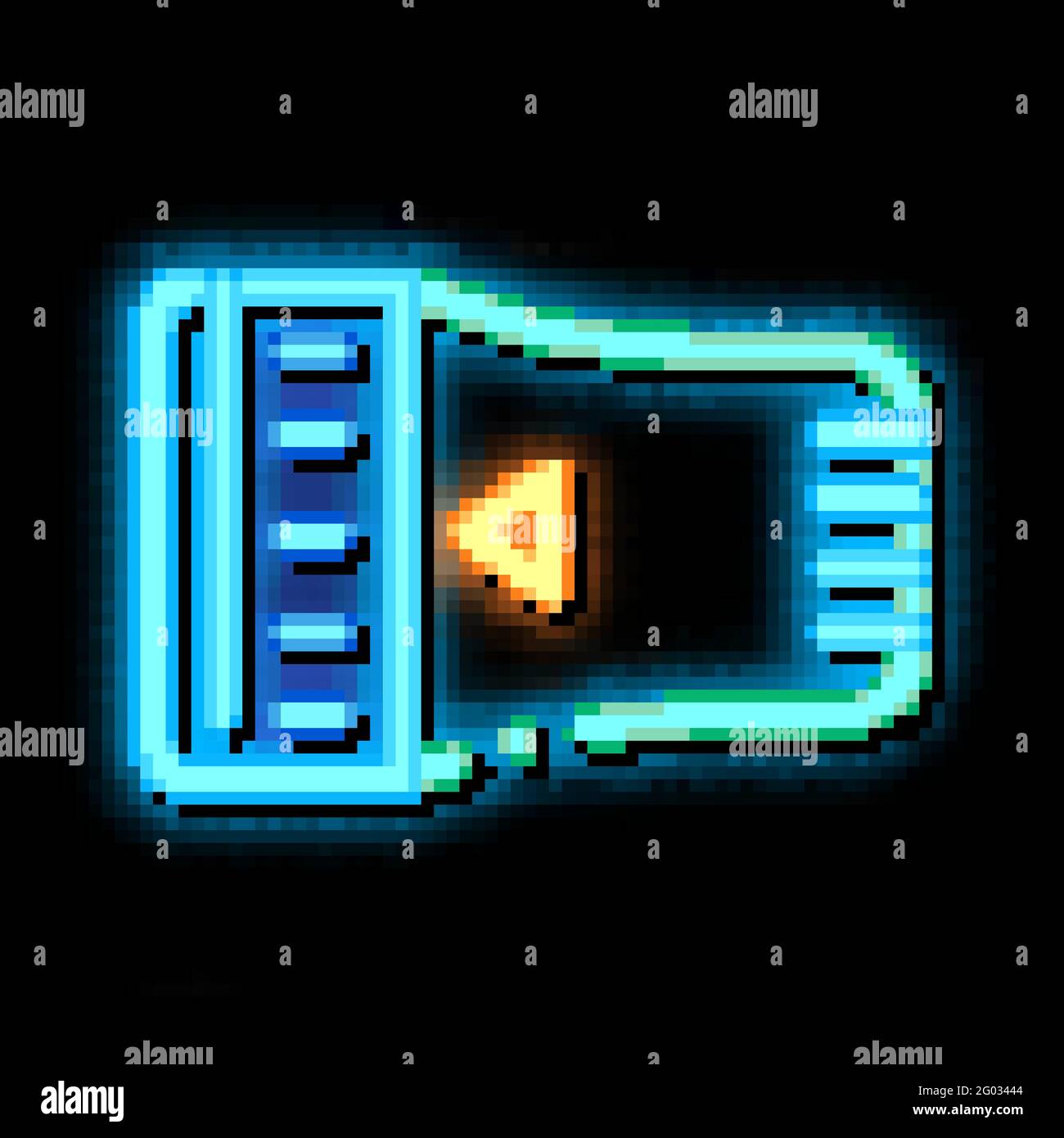 Temperature Regulator Radiator Detail neon glow icon illustration Stock ...