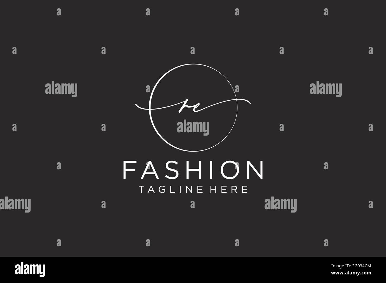 RE Feminine logo beauty monogram and elegant logo design, handwriting ...