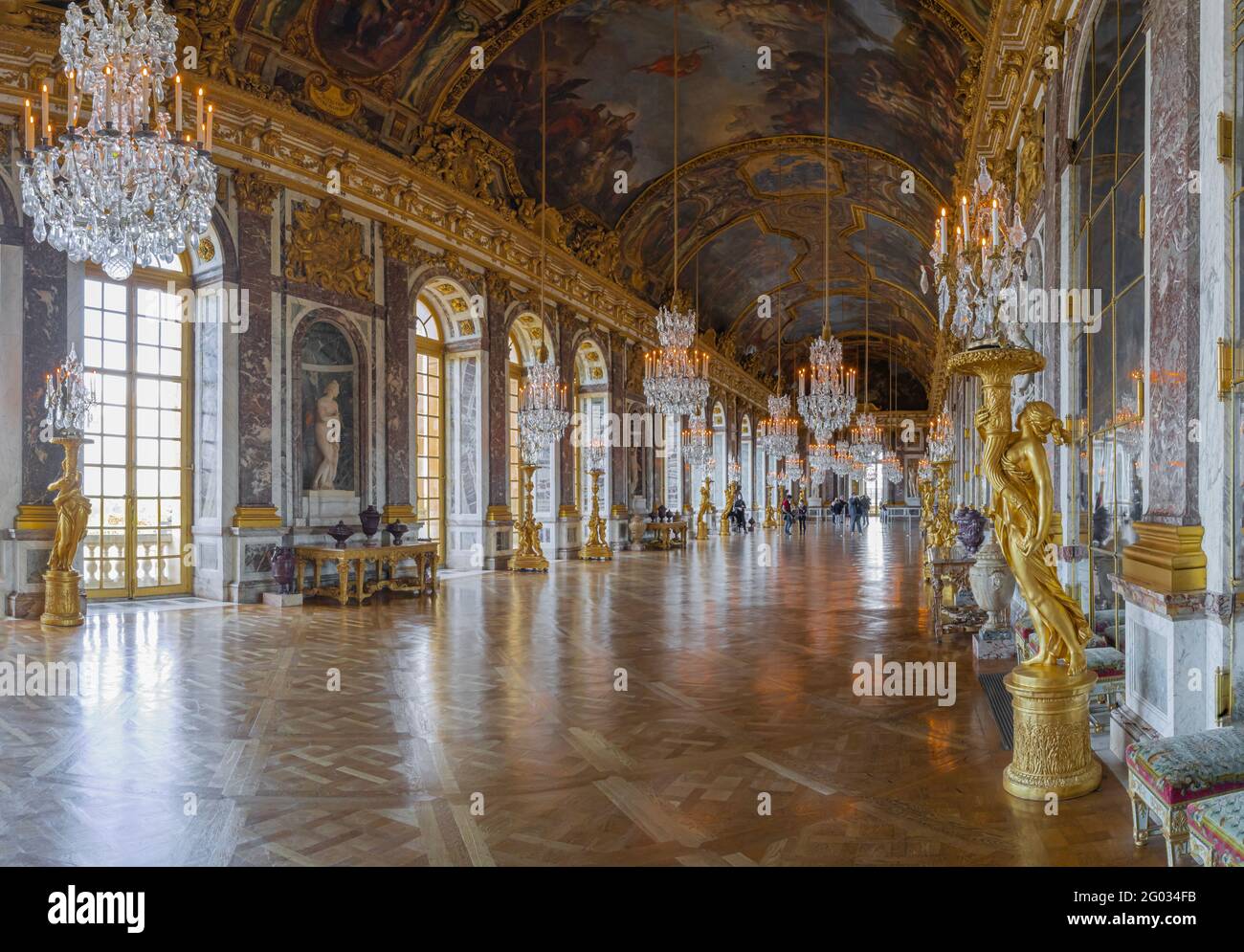 Versailles, France - 19 05 2021: Castle of Versailles. The Hall of ...