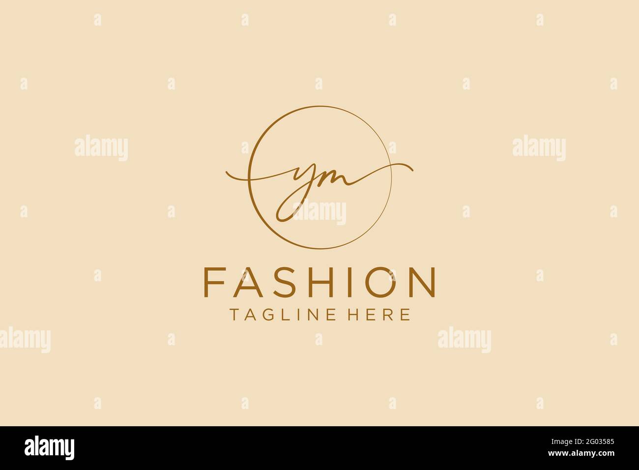 YM Feminine logo beauty monogram and elegant logo design, handwriting logo of initial signature ...