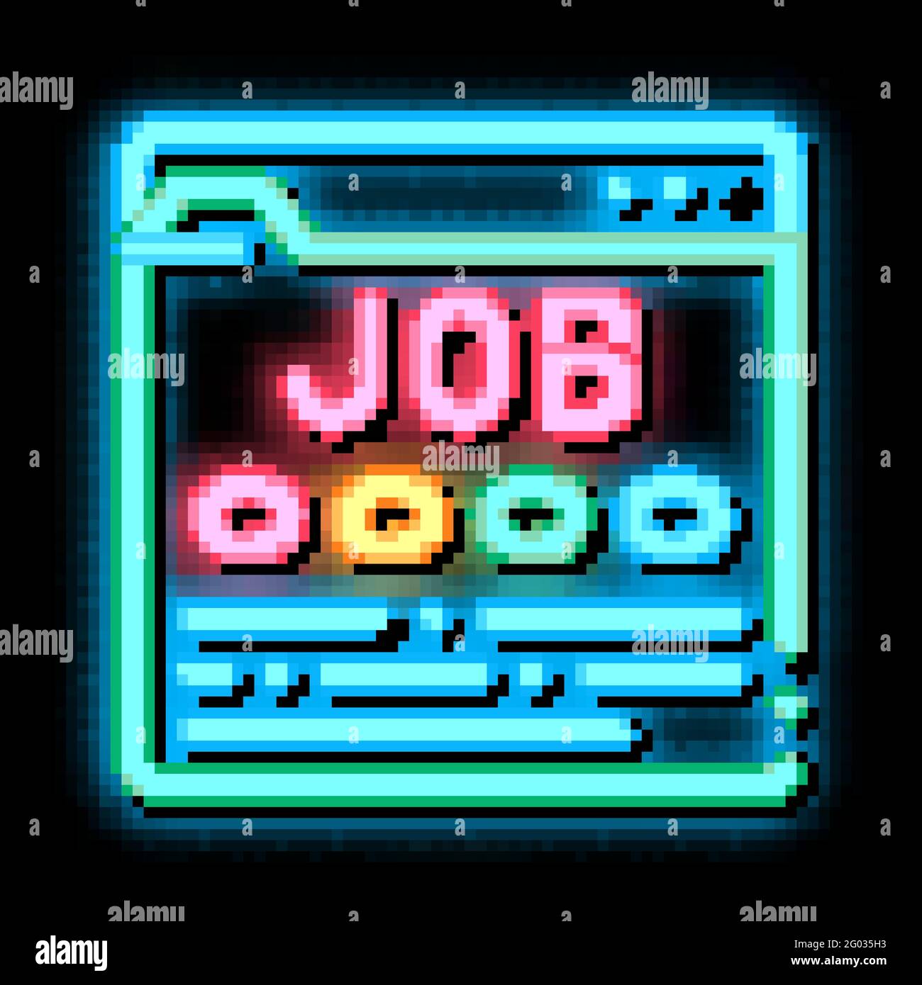 Business Web Site Resource Job Hunting neon glow icon illustration ...