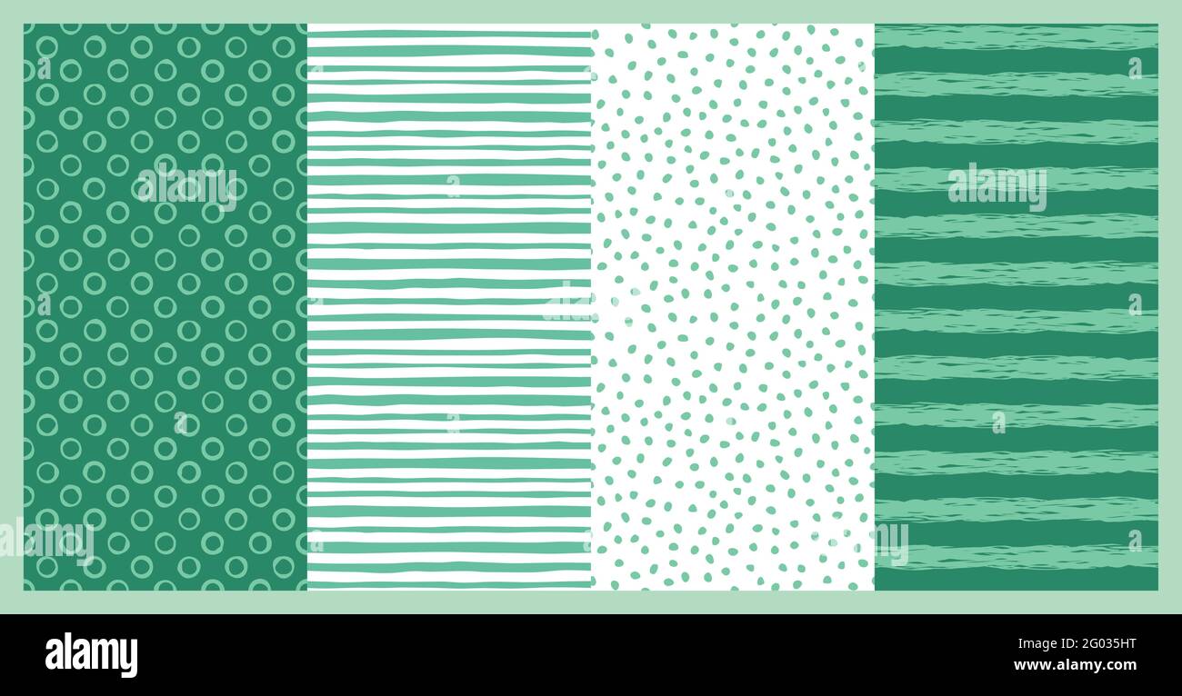 Set of vector doodle repeat pattern with hand drawn textures. For ...