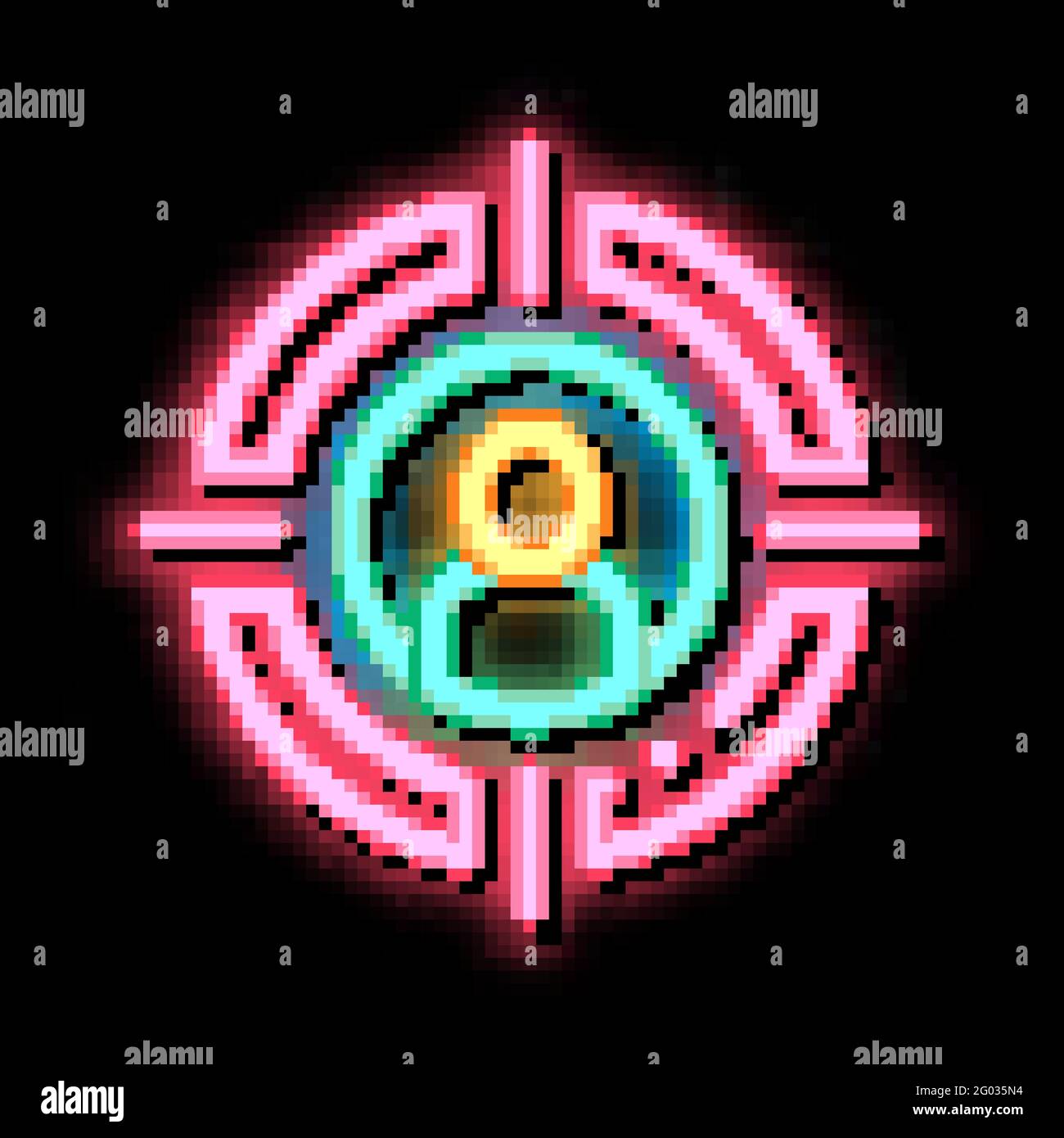 Man Silhouette At Gunpoint Job Hunting neon glow icon illustration ...