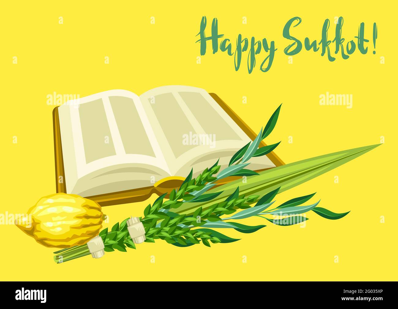 Happy Sukkot greeting card. Holiday background with Jewish festival ...