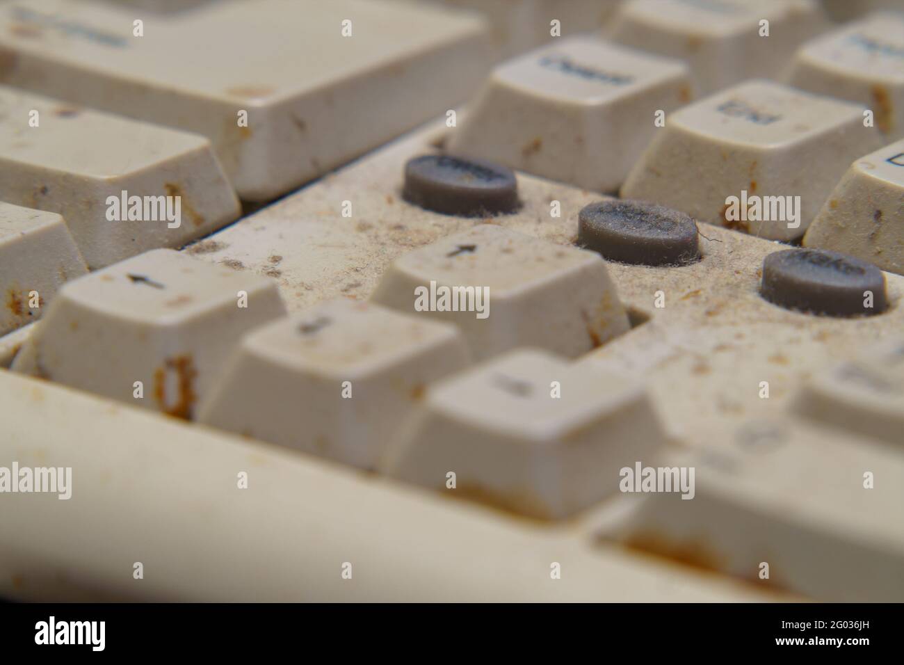 A fragment of a dirty and dusty computer keyboard close-up Stock Photo ...