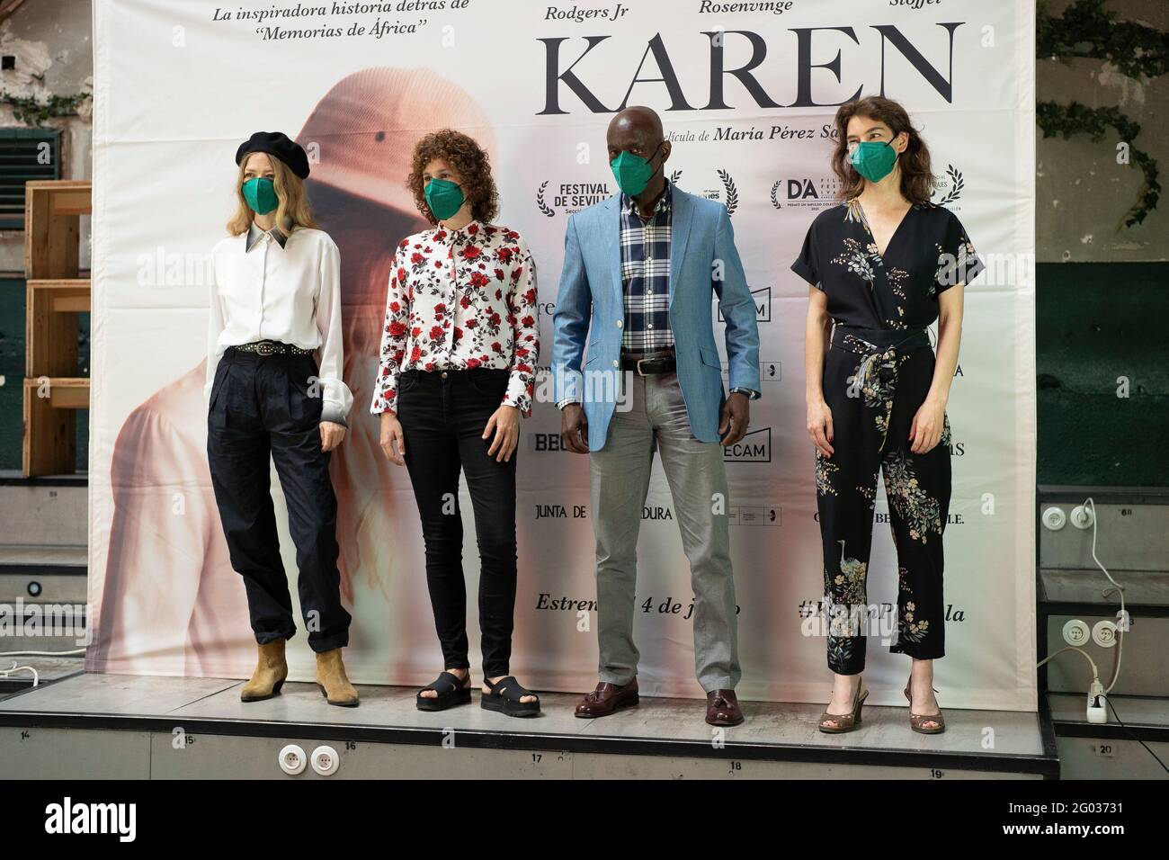 (L-R) Christina Rosenvinge, director Maria Perez Sanz, actor Alito ...