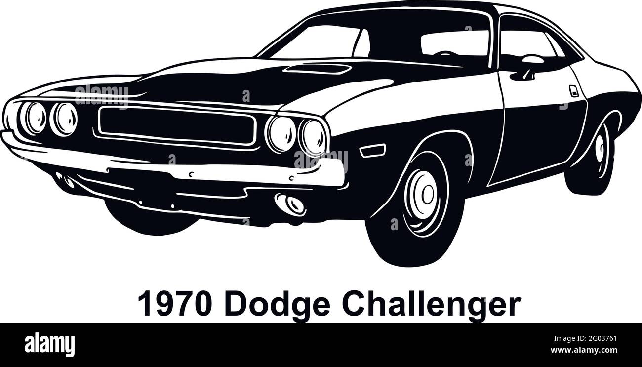 Muscle car - Old American Classic Car, 1970s, Muscle car Stencil ...