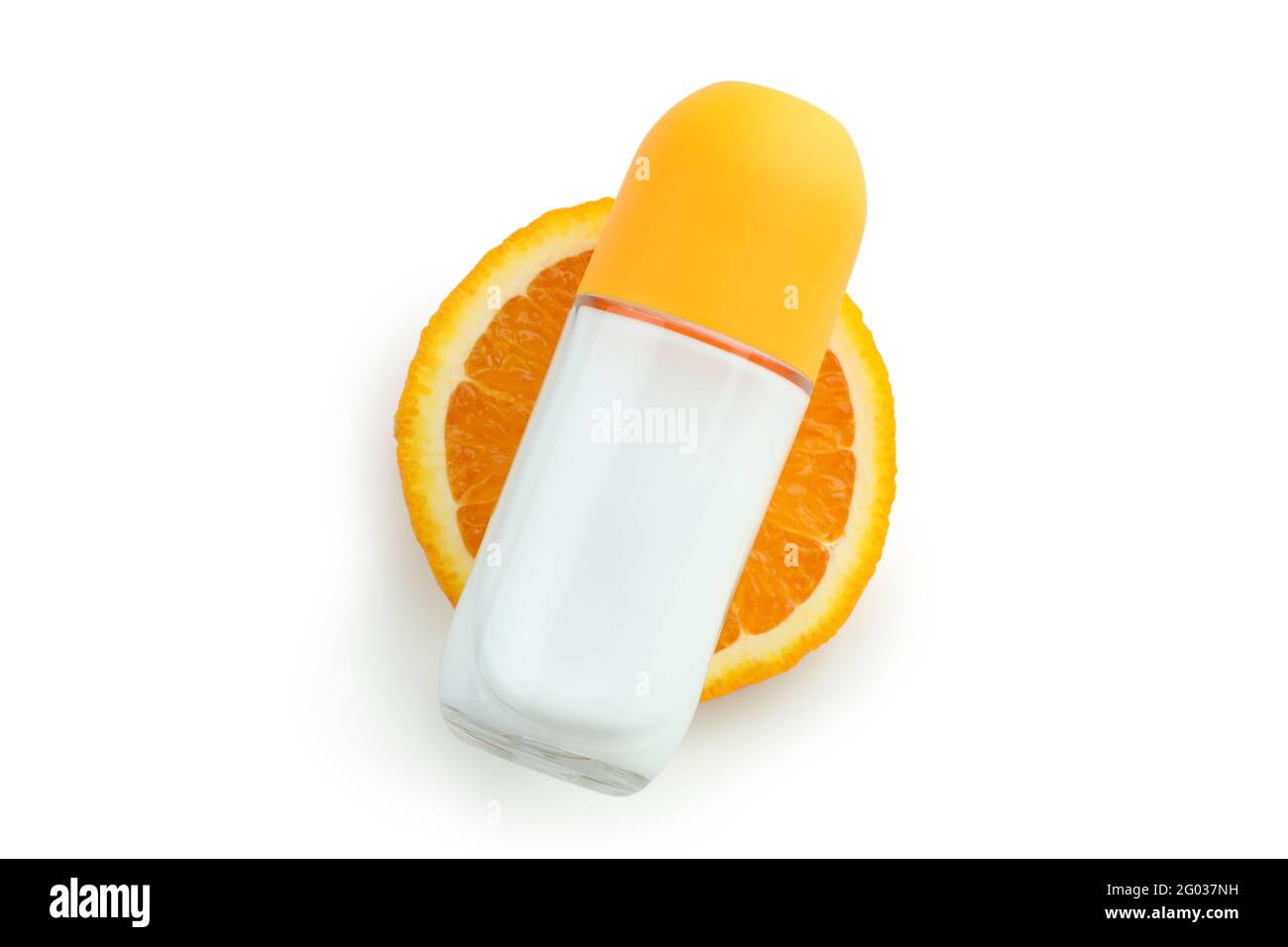 Blank orange deodorant isolated on white background Stock Photo - Alamy