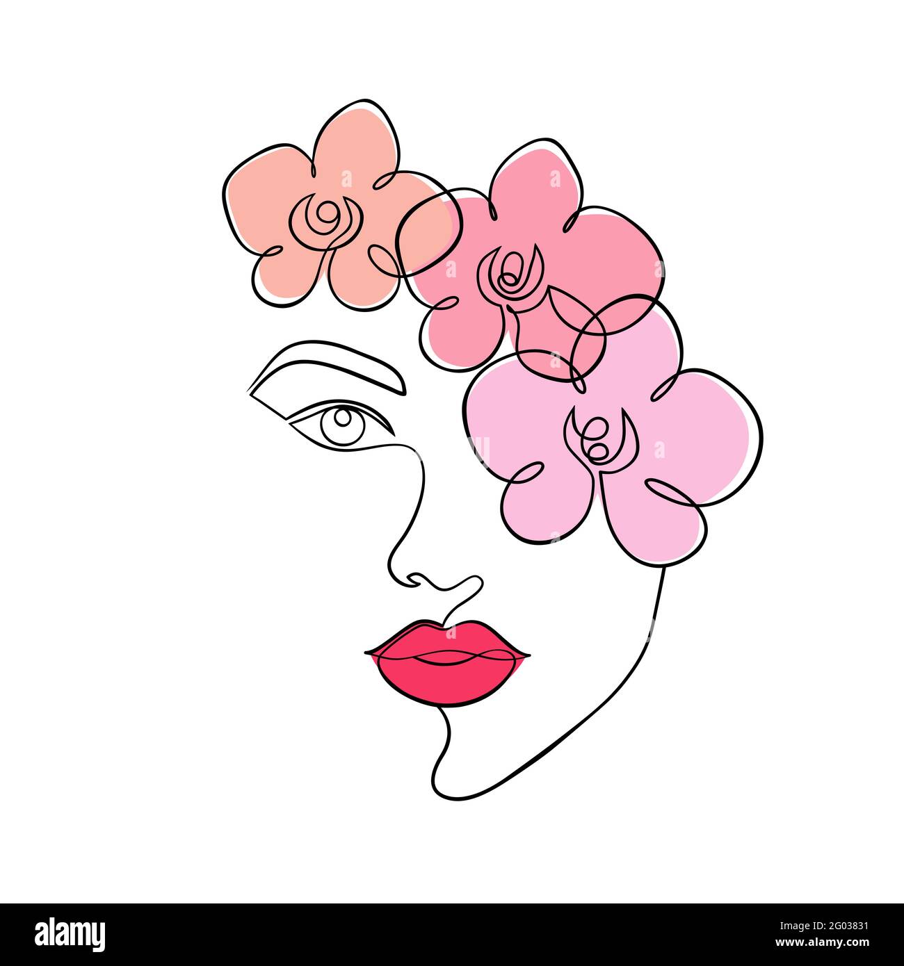 Minimal woman face Stock Vector Image & Art - Alamy