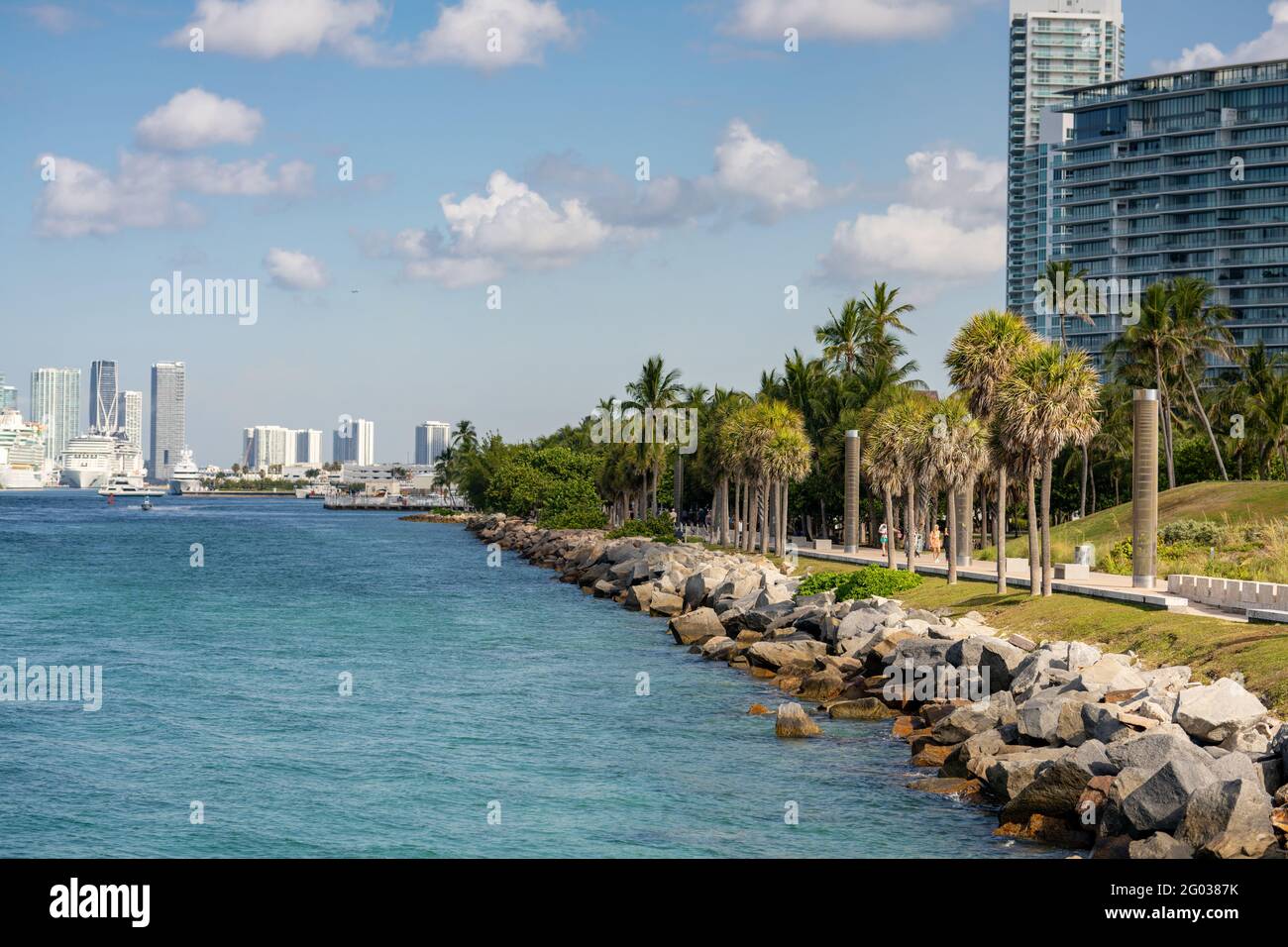 Miami Beach, FL, USA - May 28, 2021: Miami Beach scene at South Pointe ...