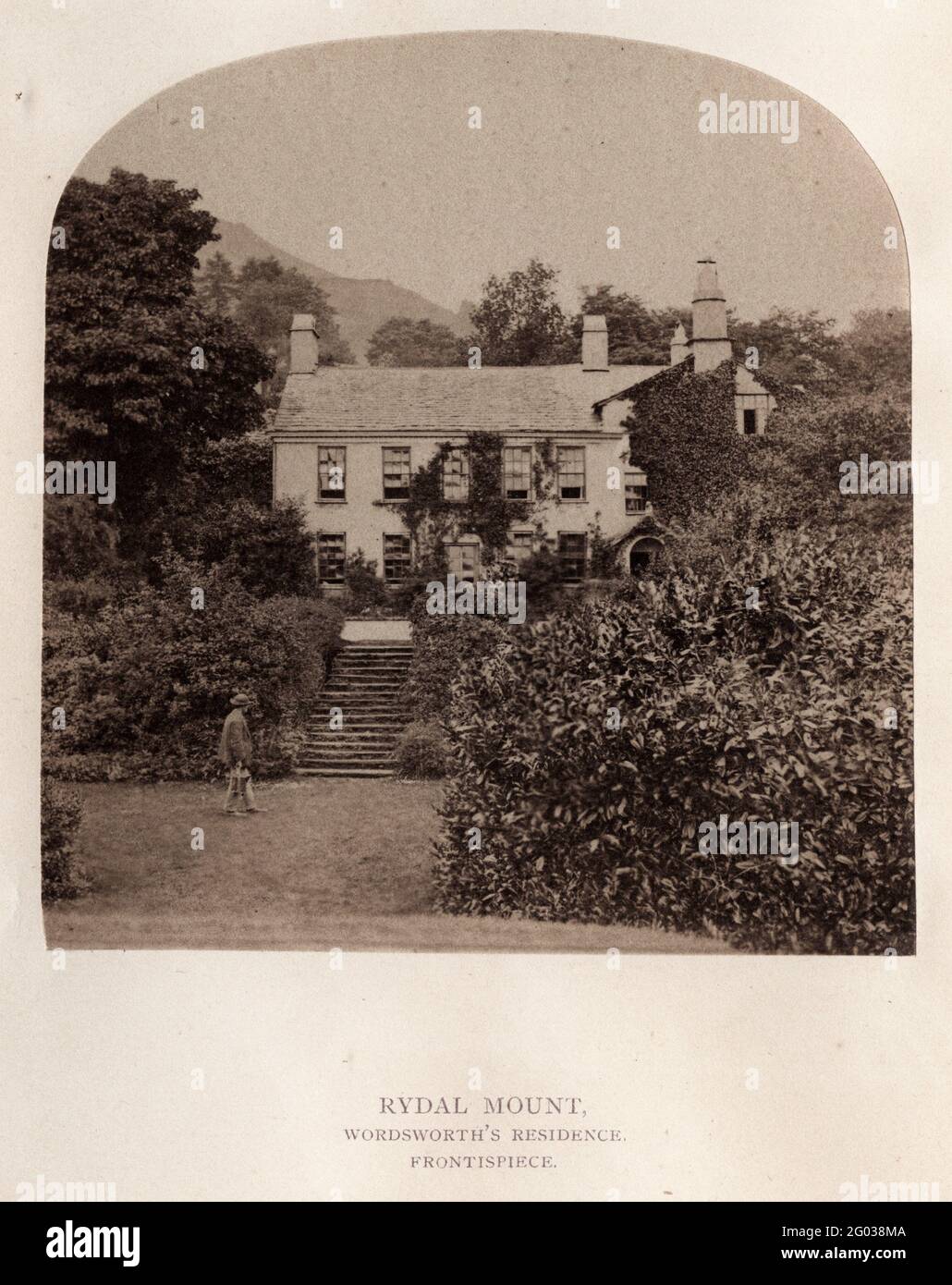 Exterior view of Rydal Mount and gardens, the home of English poet ...