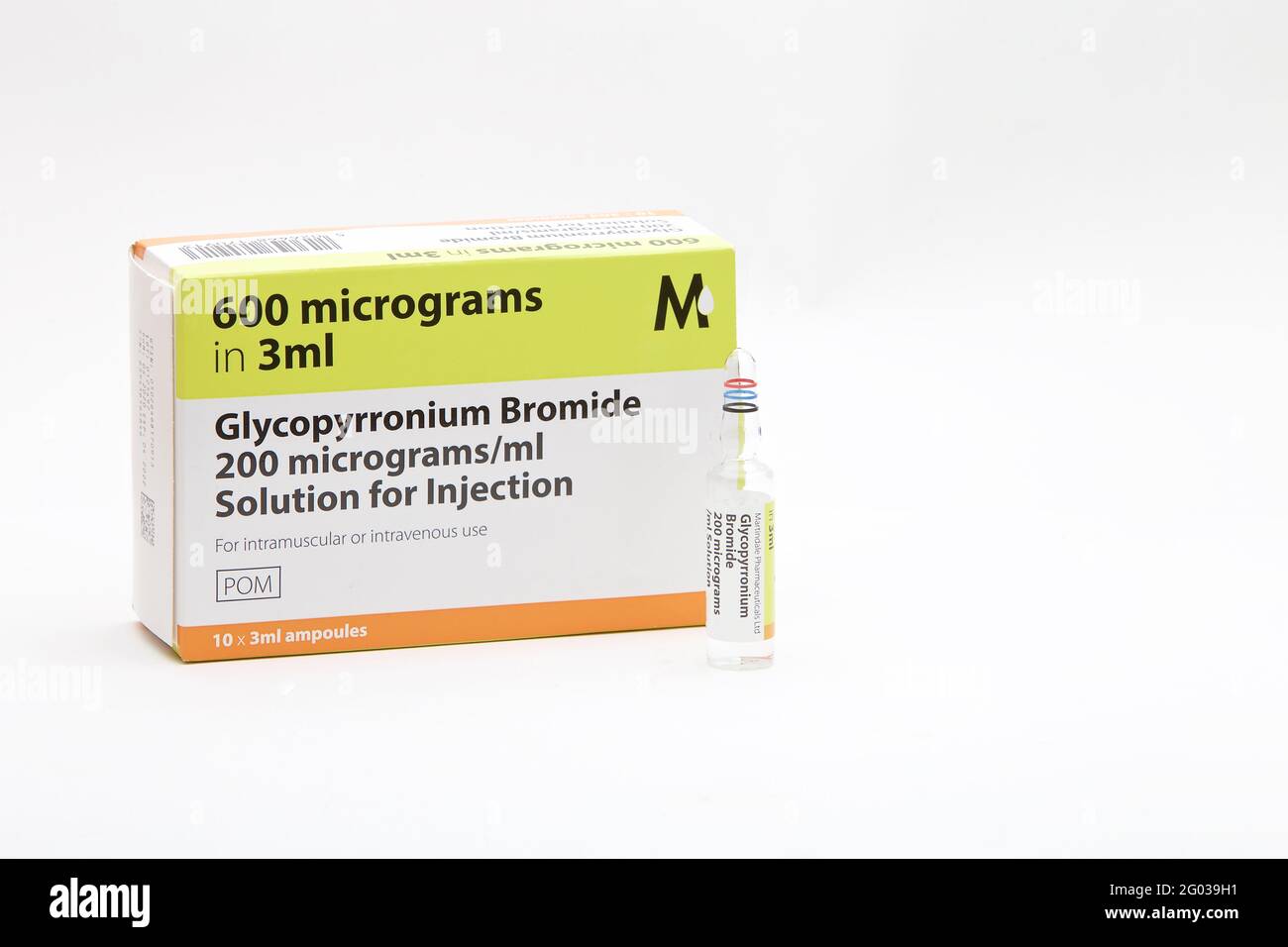 3ml ampoules of Glycopyrronium Bromide for intravenous or intramuscular ...