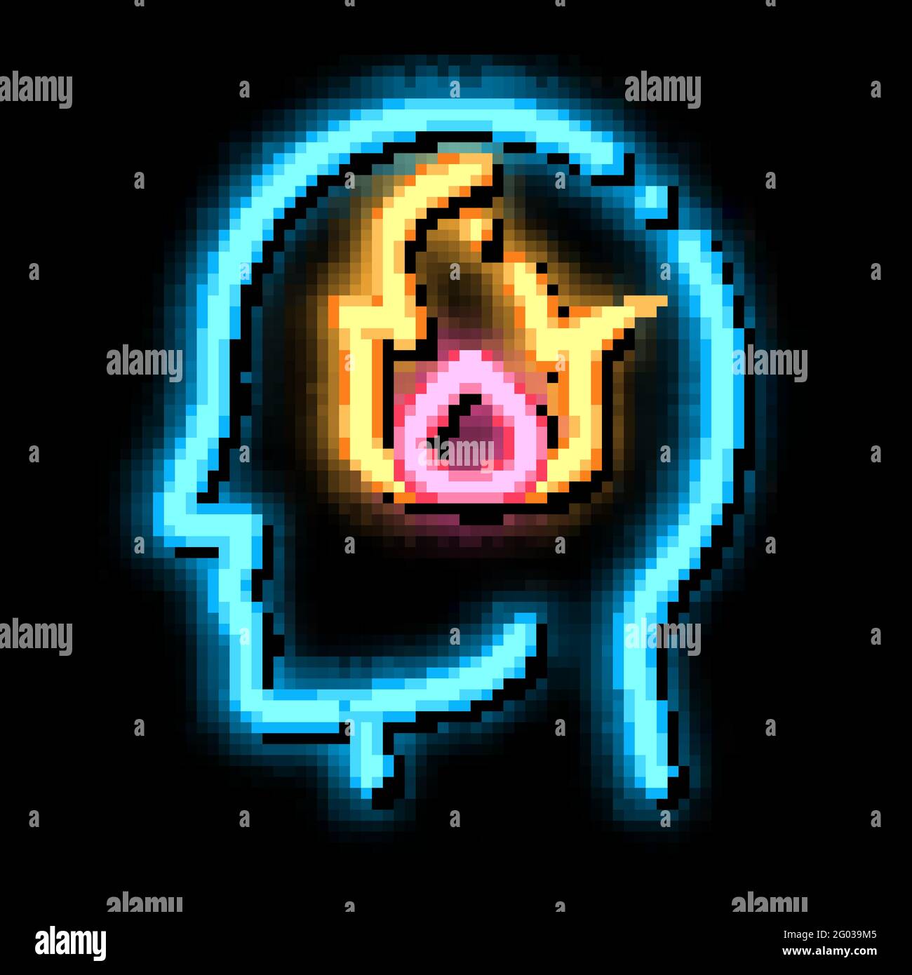 Burning Fire Flame In Man Silhouette Mind Vector Stock Vector Image ...