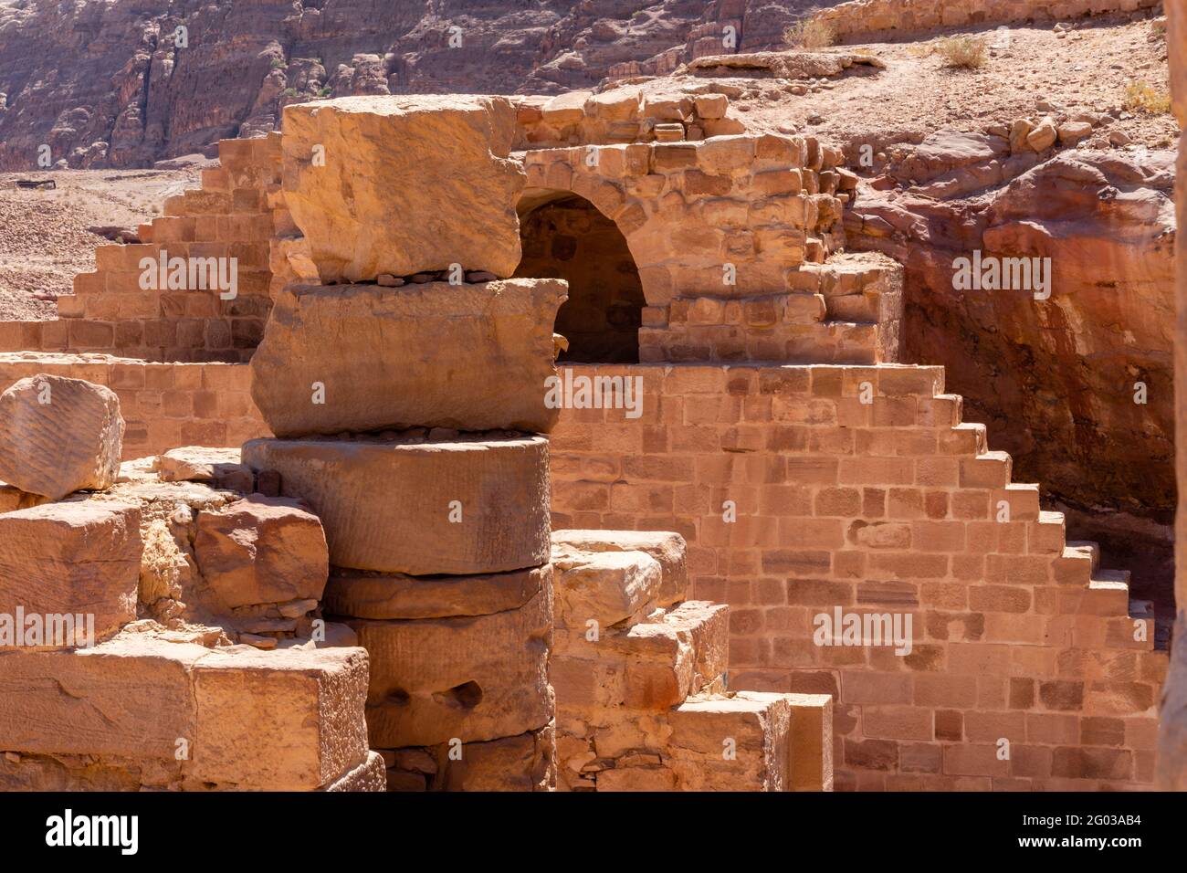 East perimeter wall in great temple, erected to protect against falling ...