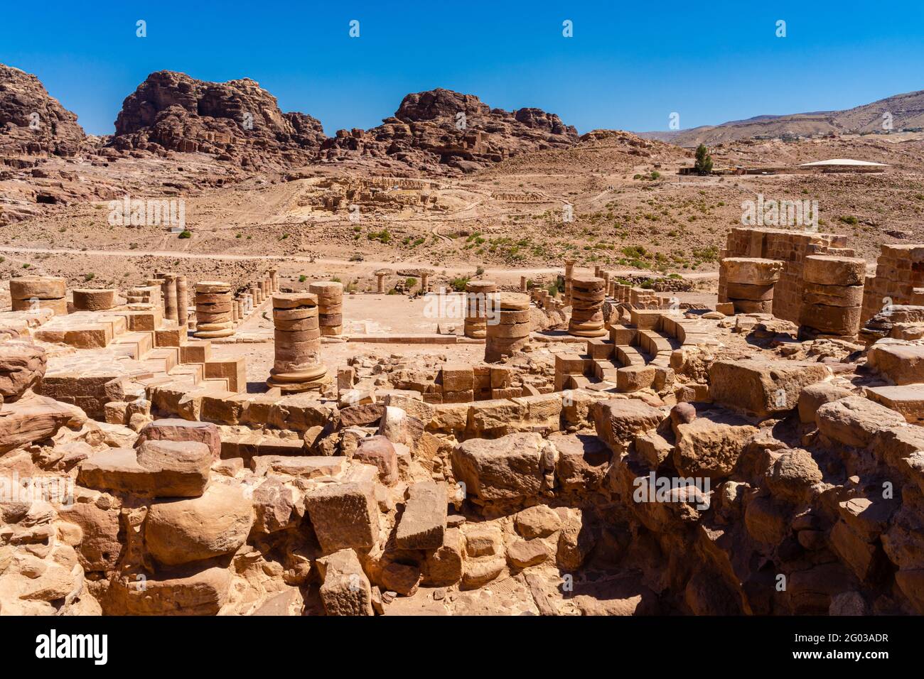 Top view of ruins of great temple, with upper and lower temenos, 1st ...