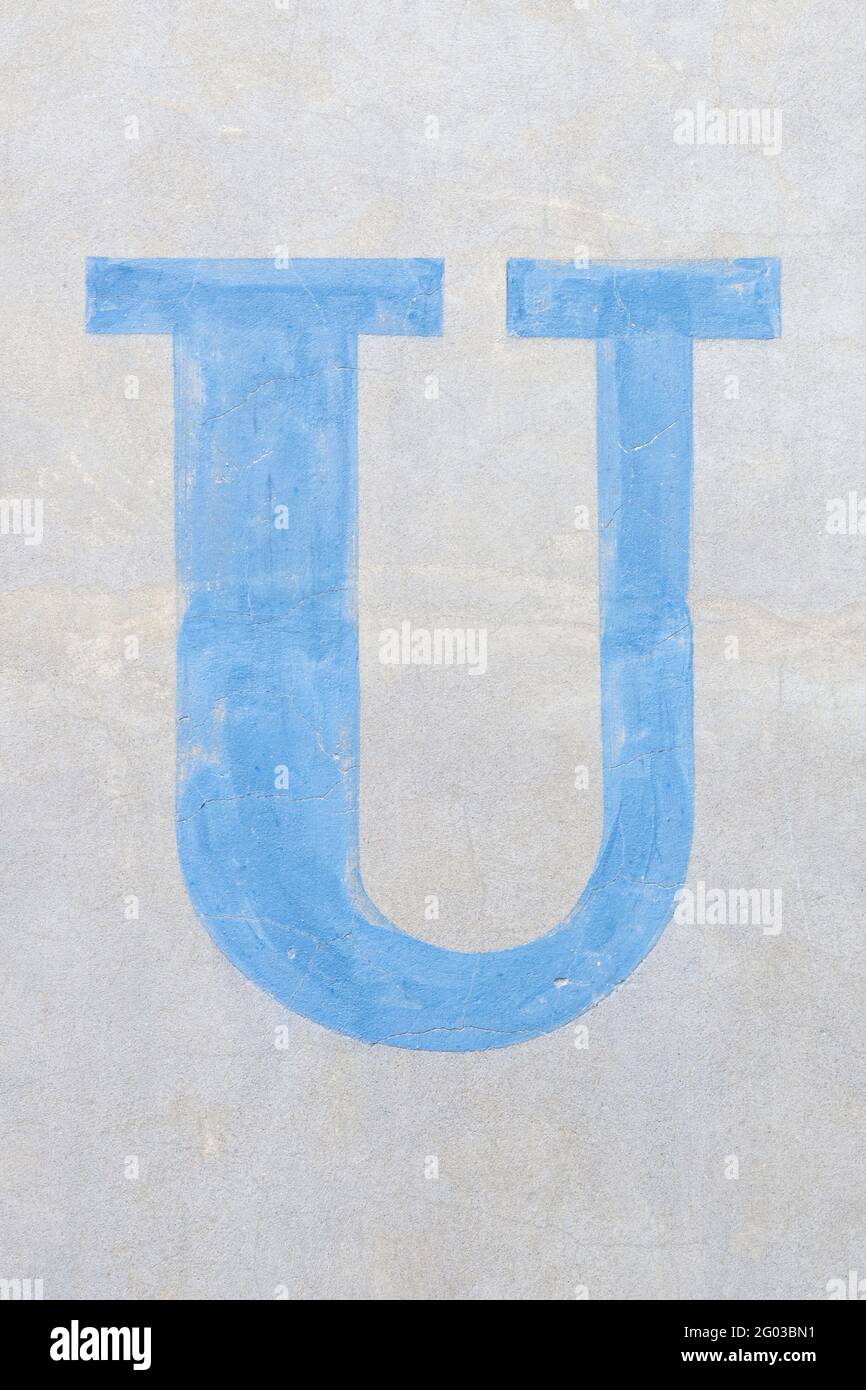 Blue u sign hi-res stock photography and images - Alamy