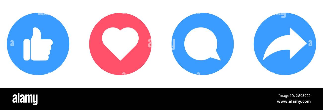 Thumb up, heart, comment repost icons Vector illustration Stock Vector ...