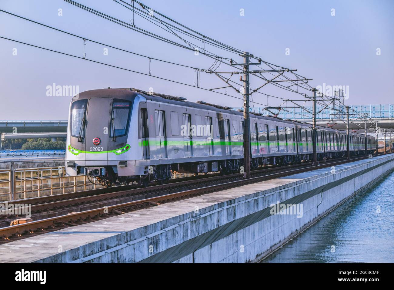 Shanghai,China. FEB.19.2021 Shanghai Pudong International Airport Station,Shanghai Metro Line 2 ...