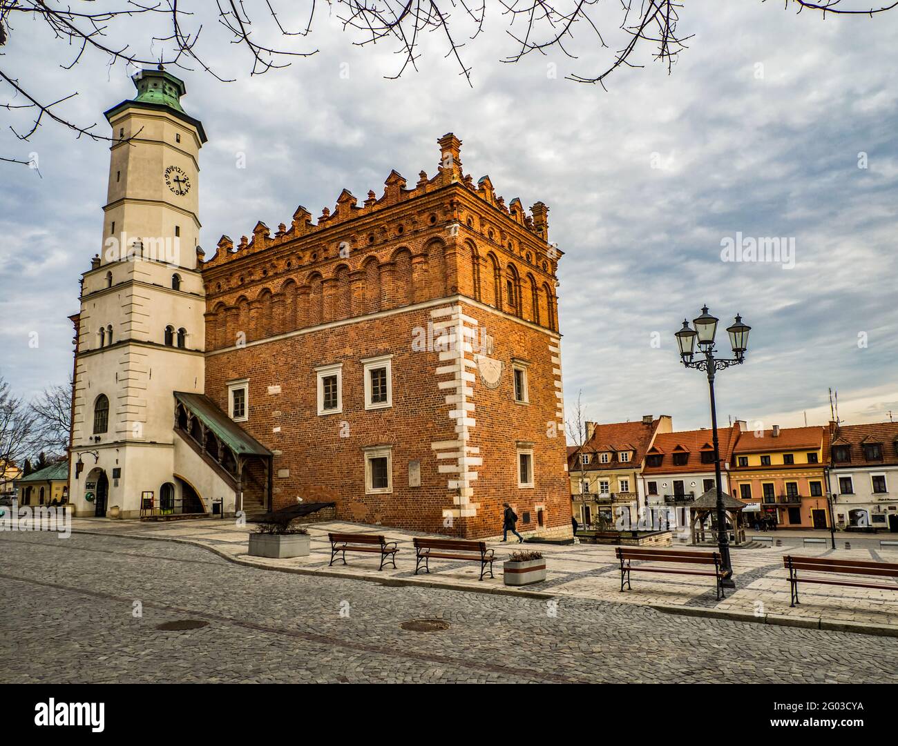 Sandomierz, Poland - Feb 17, 2020: View to the Market Square with the ...