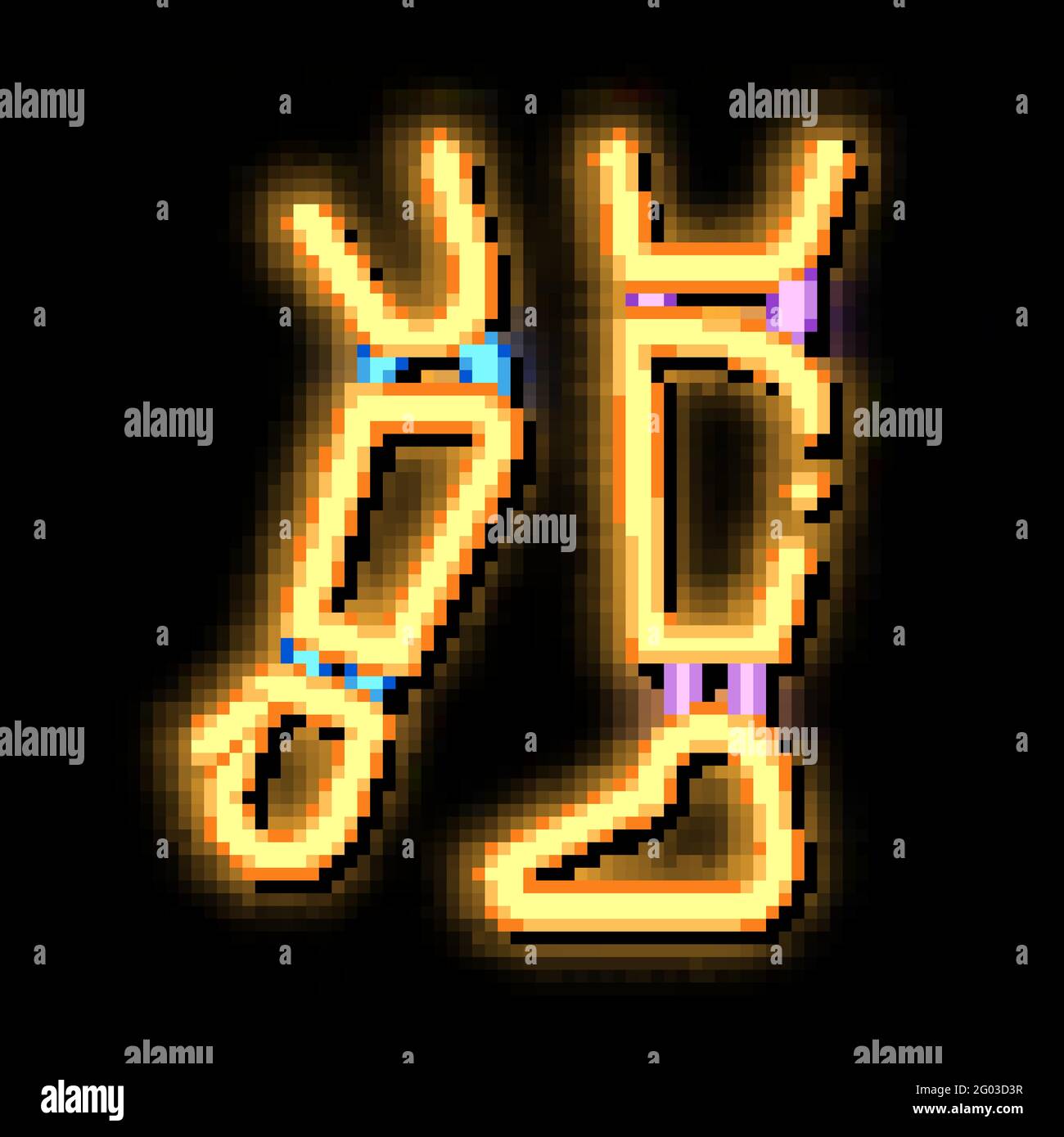 Prosthetics Of Arms And Leg Orthopedic neon glow icon illustration ...