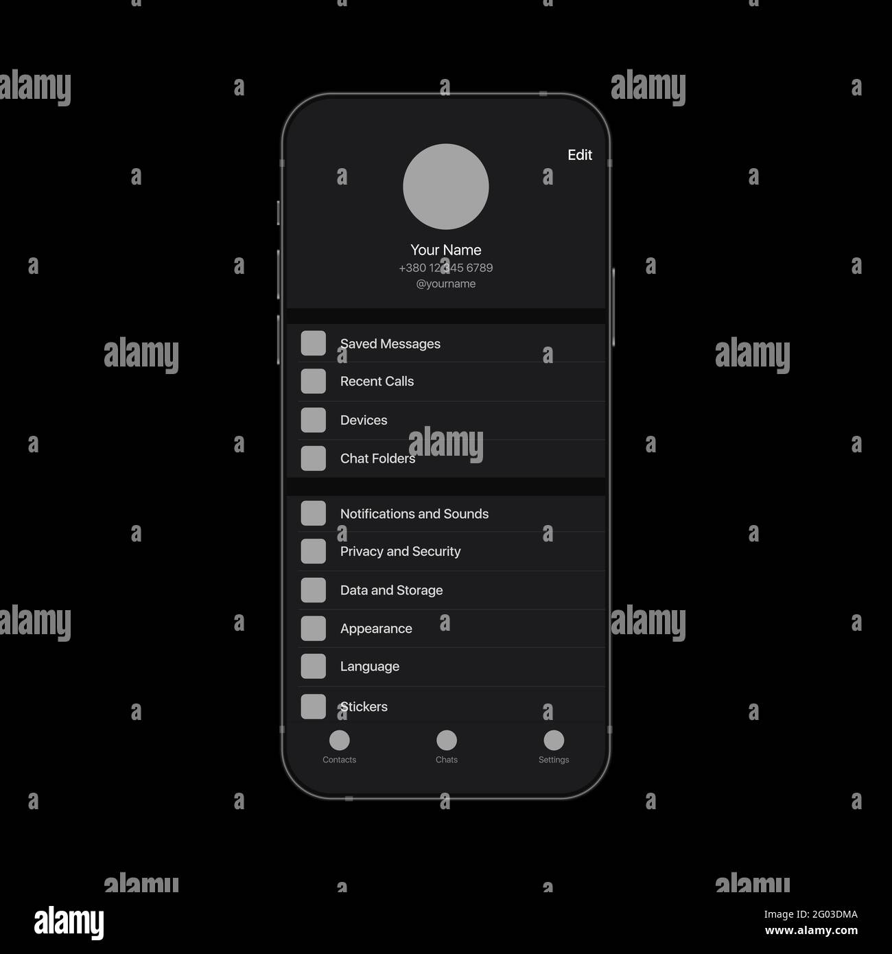 User Interface in Messenger. Account Profile In Texting App. Vector ...