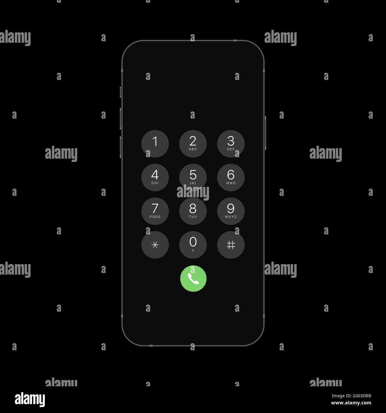 Dial the phone number. Screen with Numbers to Enter and Call-button ...