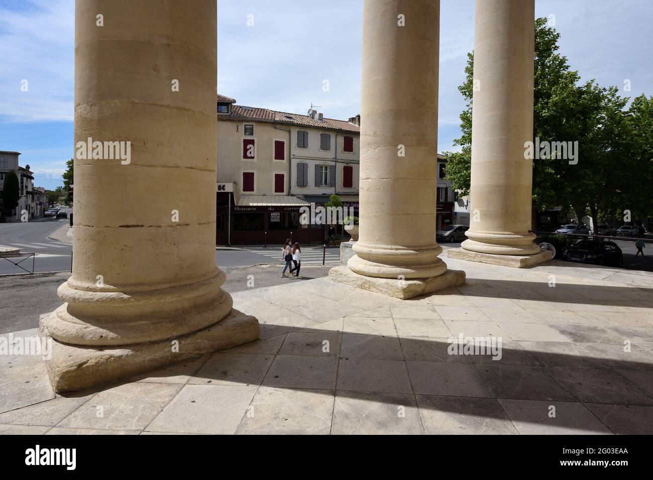 Street Scene Looking Through Neoclassical Columns of Saint Martin ...