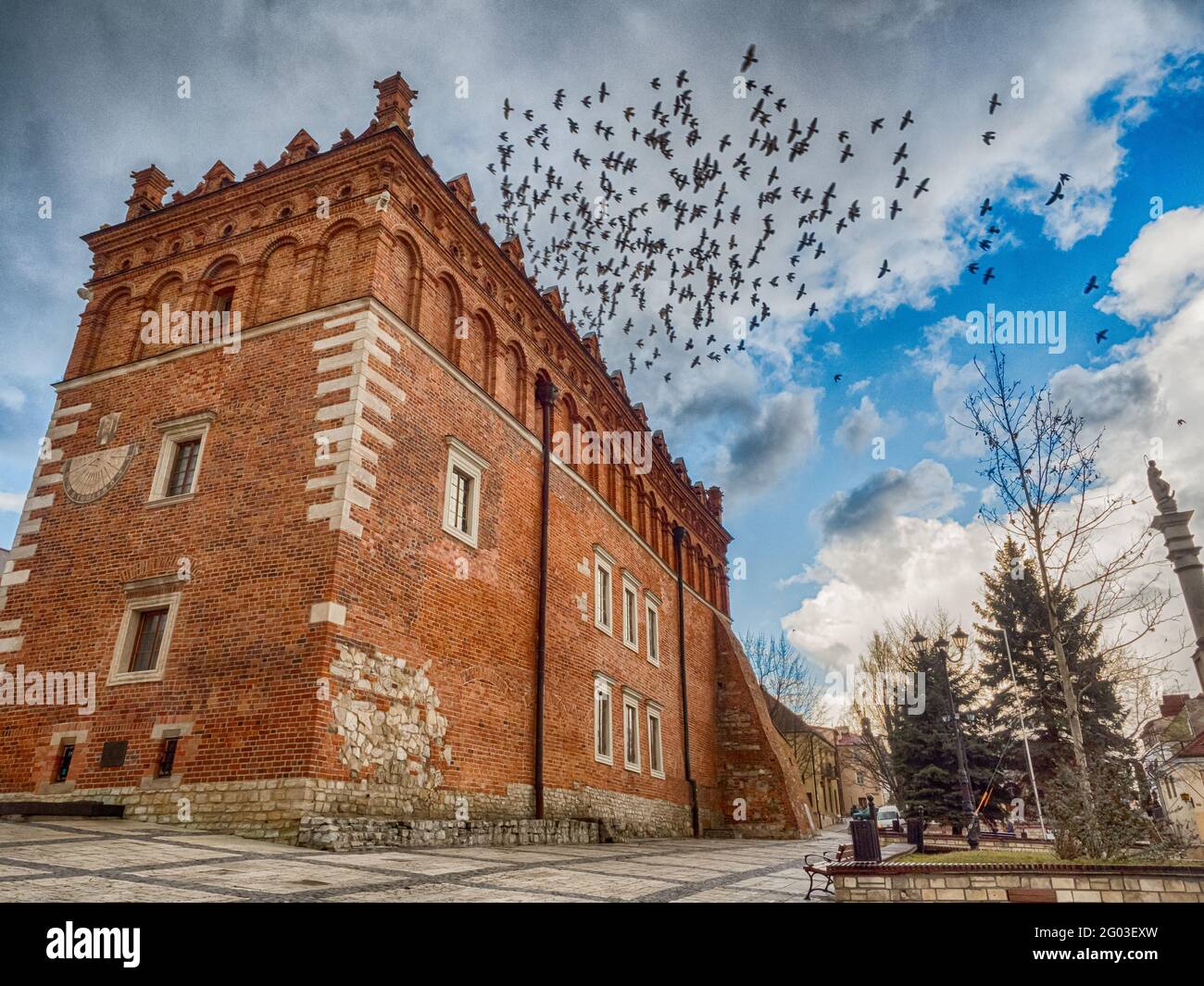 Sandomierz, Poland - Feb 17, 2020: View to the Market Square with the ...