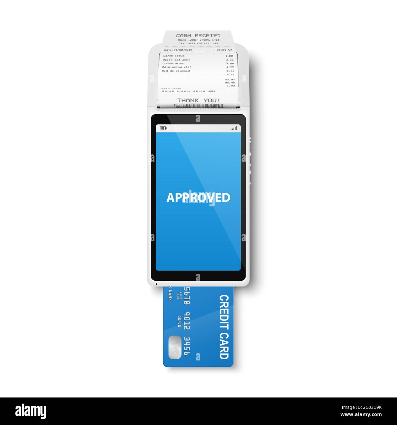 Vector 3d Realistic White Payment Machine. POS Terminal, Paper Receipt ...